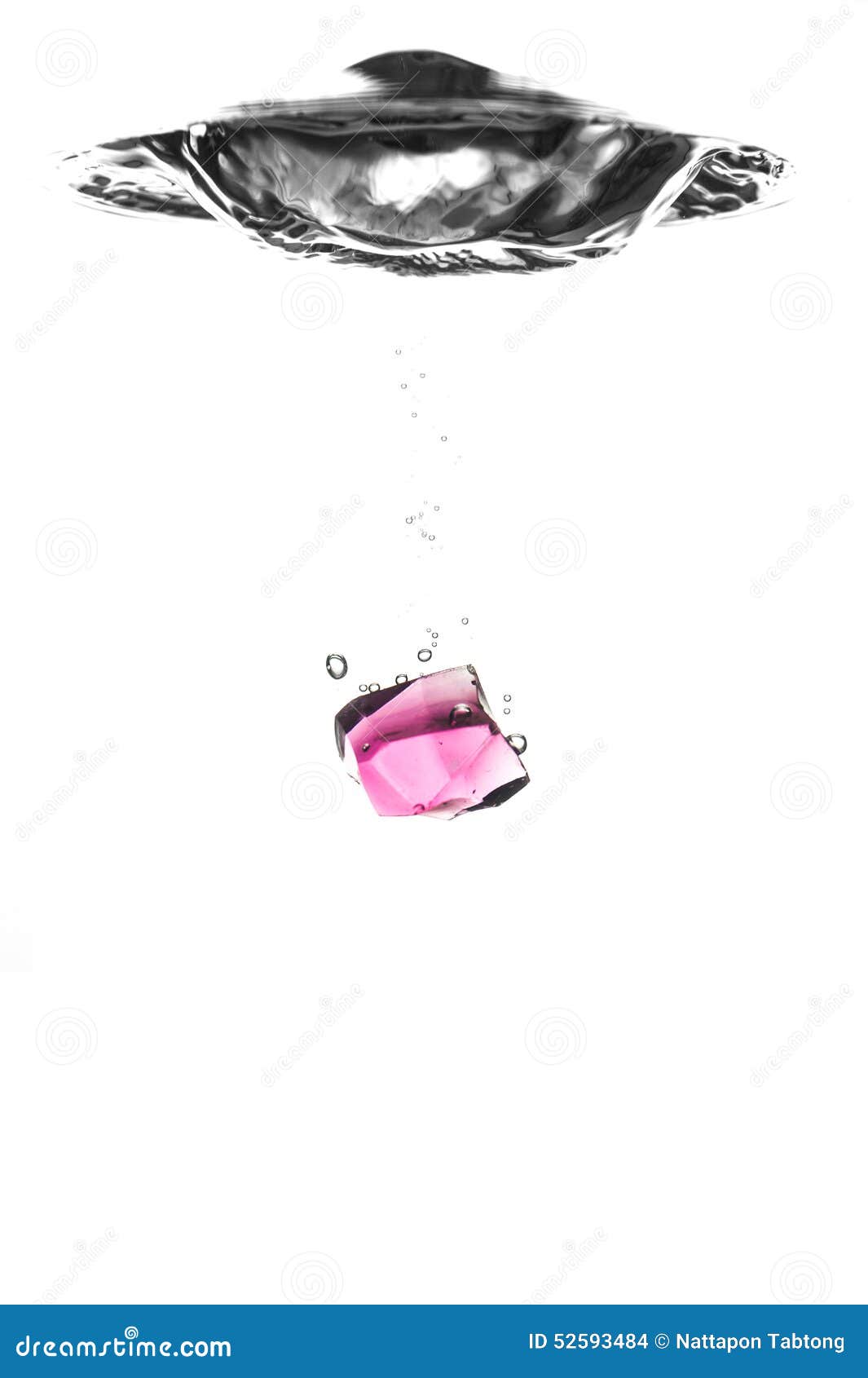 Pink Stone Falling into Water Art Isolated Stock Photo - Image of ...