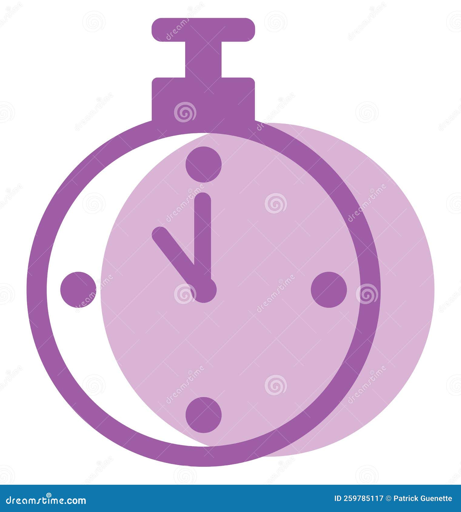 Pink stopwatch, icon stock vector. Illustration of countdown - 259785117