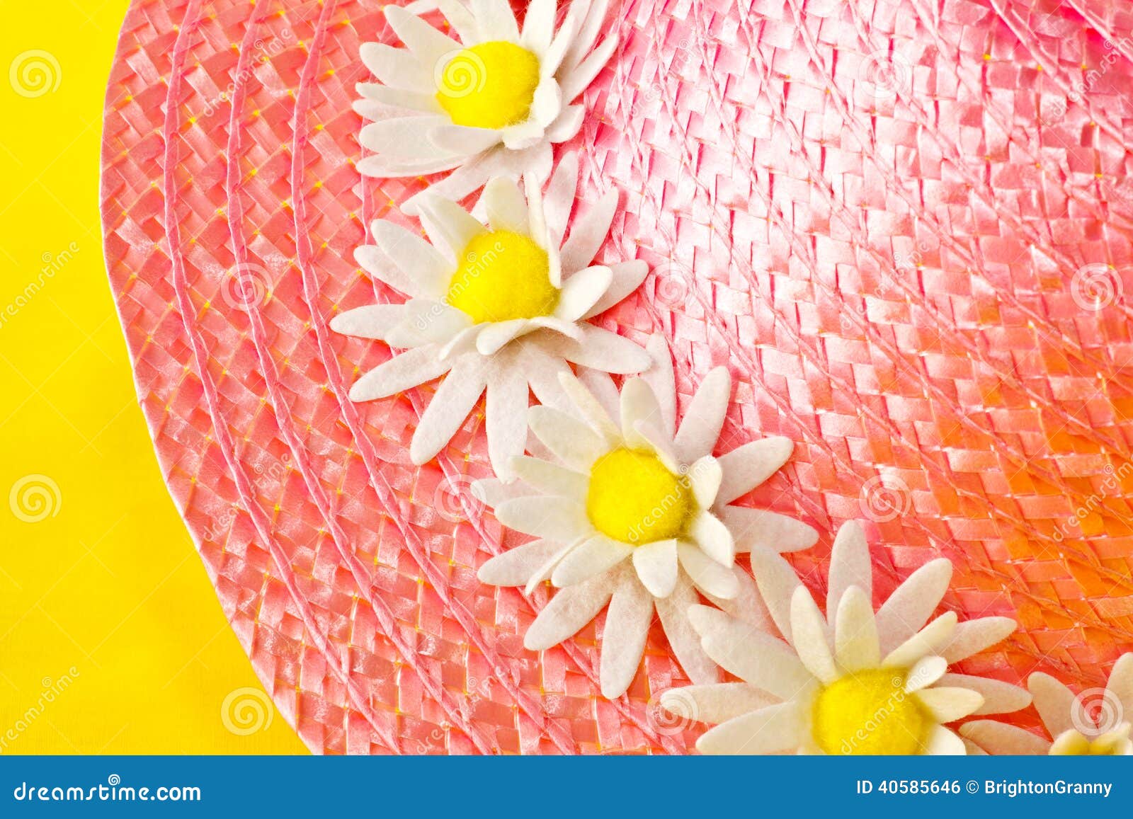 Pink straw bonnet stock photo. Image of straw, decoration - 40585646