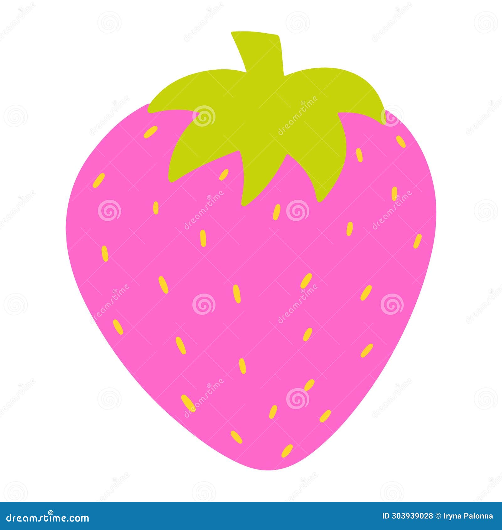 Pink Strawberry, Cute Simple Decor, Vector Illustration Stock ...