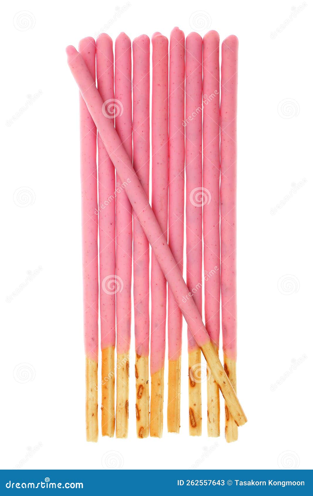 Pink Strawberry Flavored Bread Sticks on White Stock Image - Image of ...
