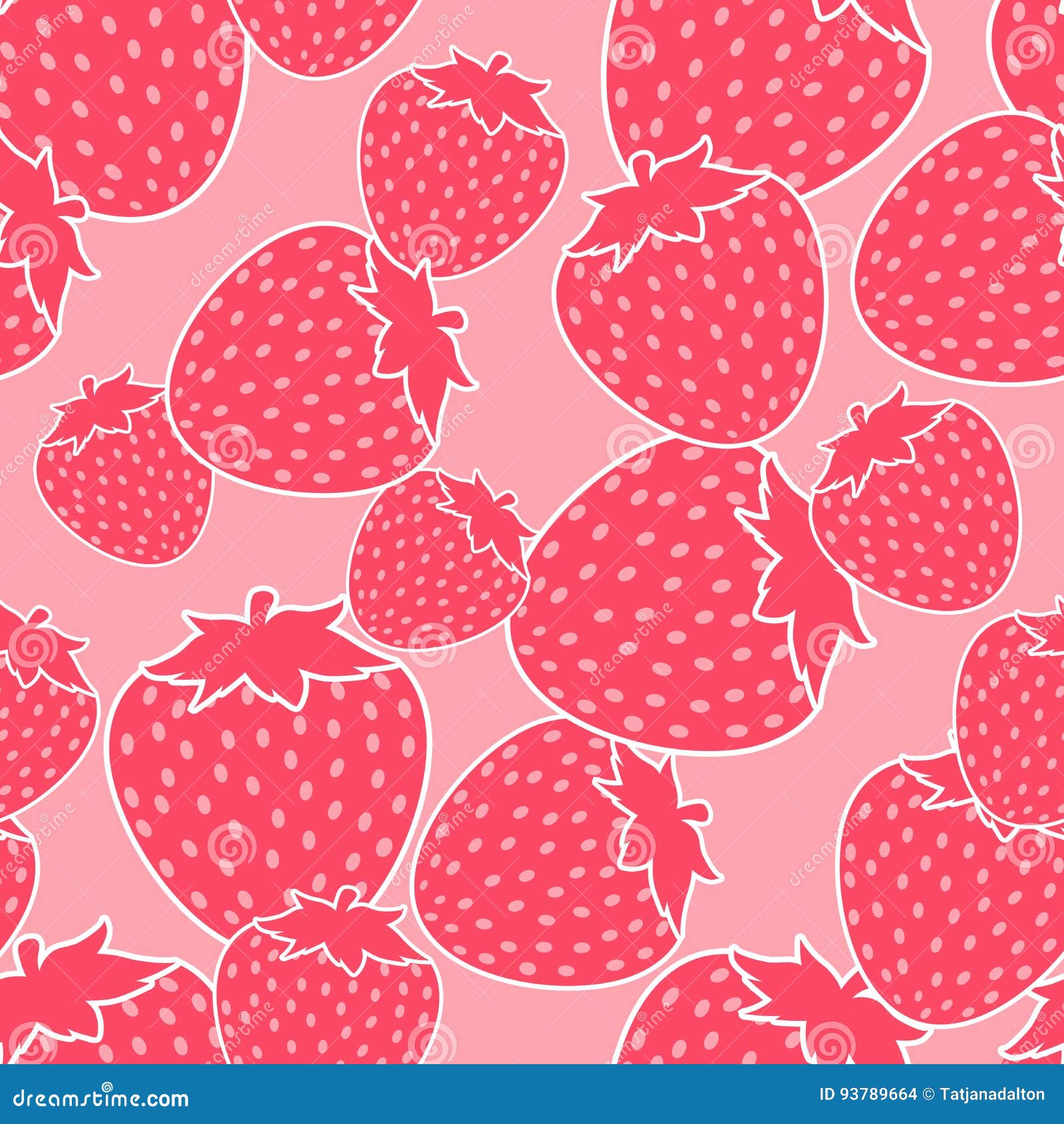 Pink Strawberry Seamless Pattern Stock Vector - Illustration of white ...