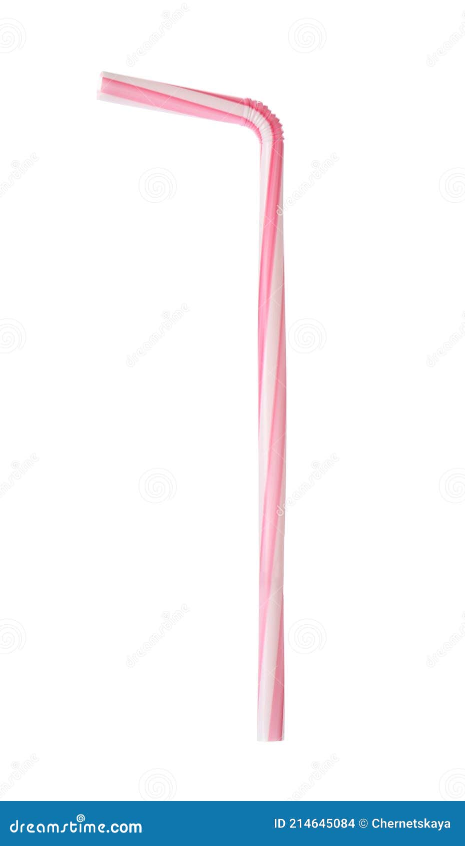 Pink Striped Plastic Straw for Drink Isolated on White Stock Photo ...