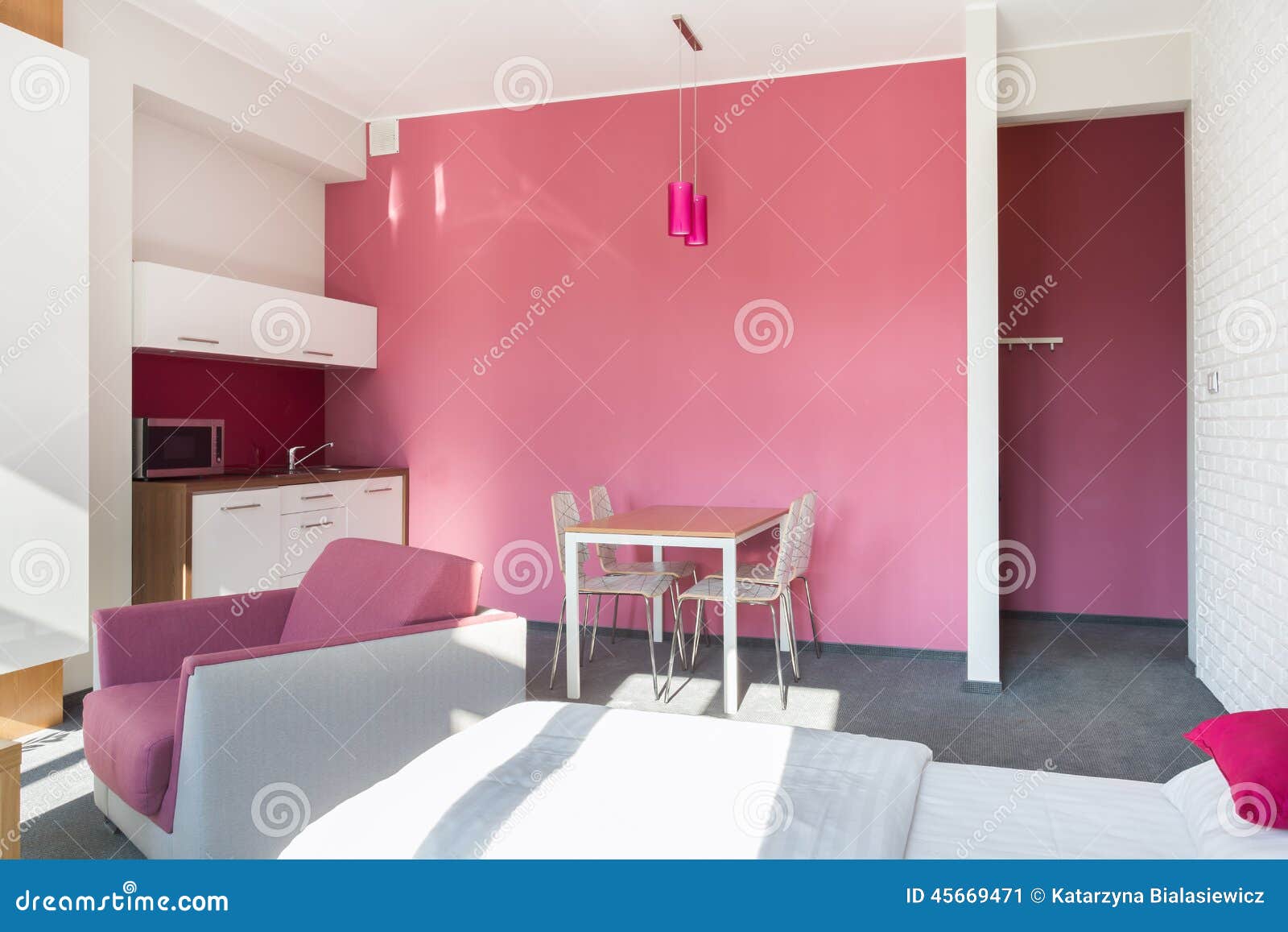 Pink studio house stock image. Image of elegance, chair - 45669471