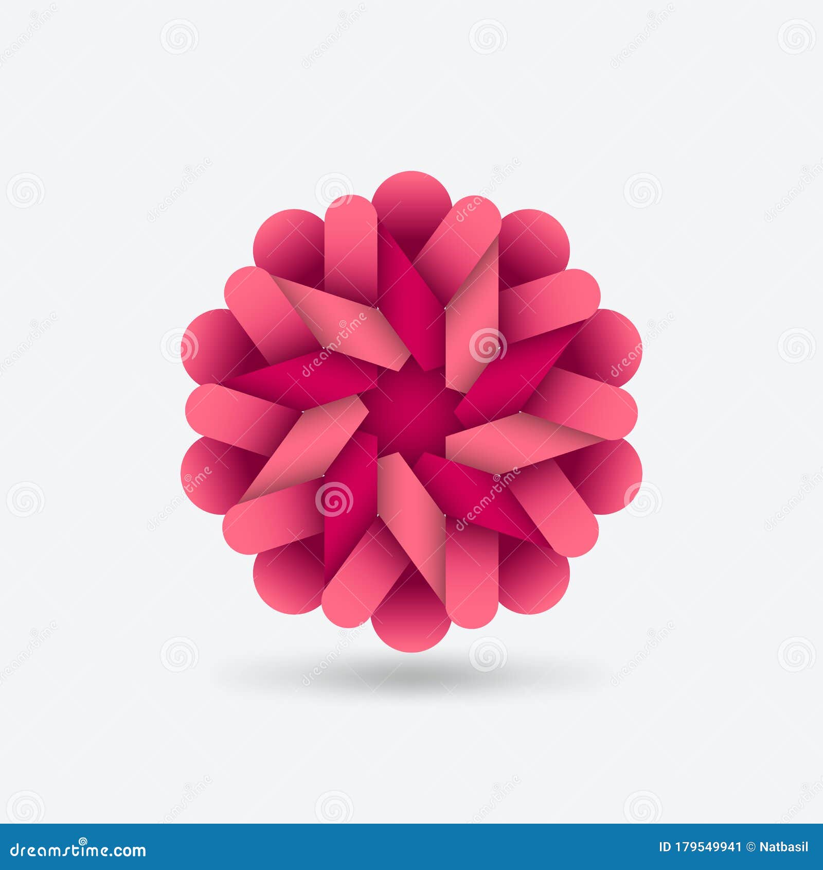Pink Stylized Flower Abstract Symbol Stock Vector - Illustration of ...
