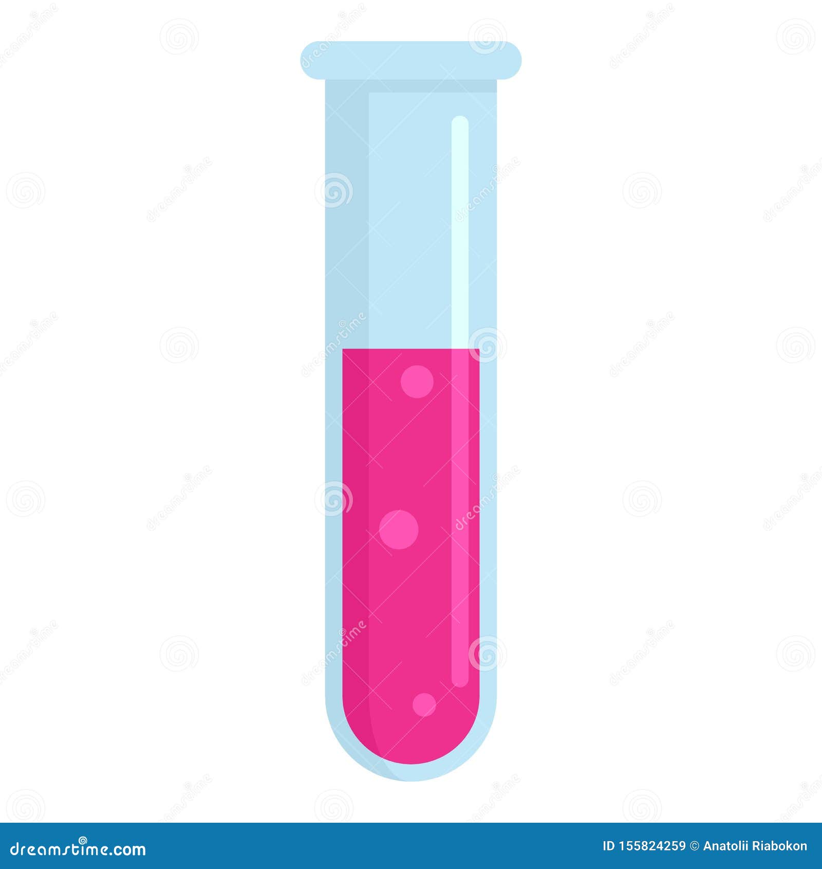 Pink Substance Test Tube Icon, Flat Style Stock Vector - Illustration ...
