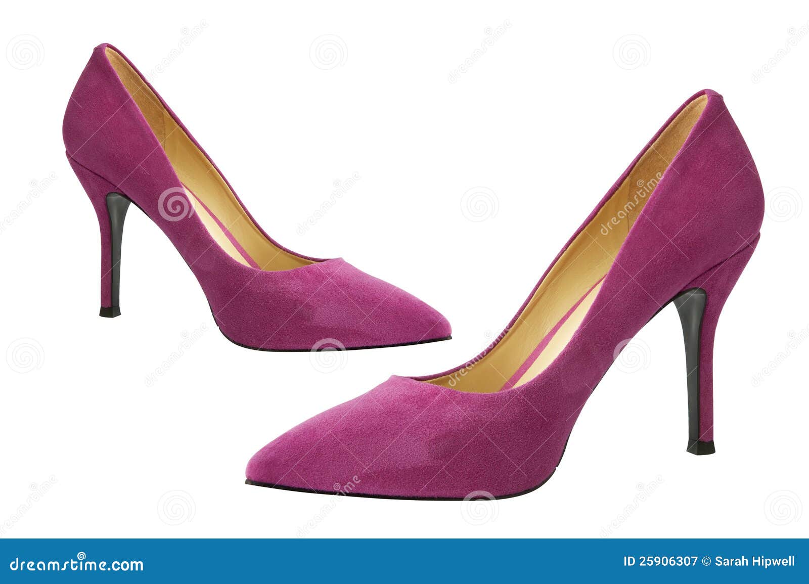Pink suede high heels stock image. Image of isolated - 25906307