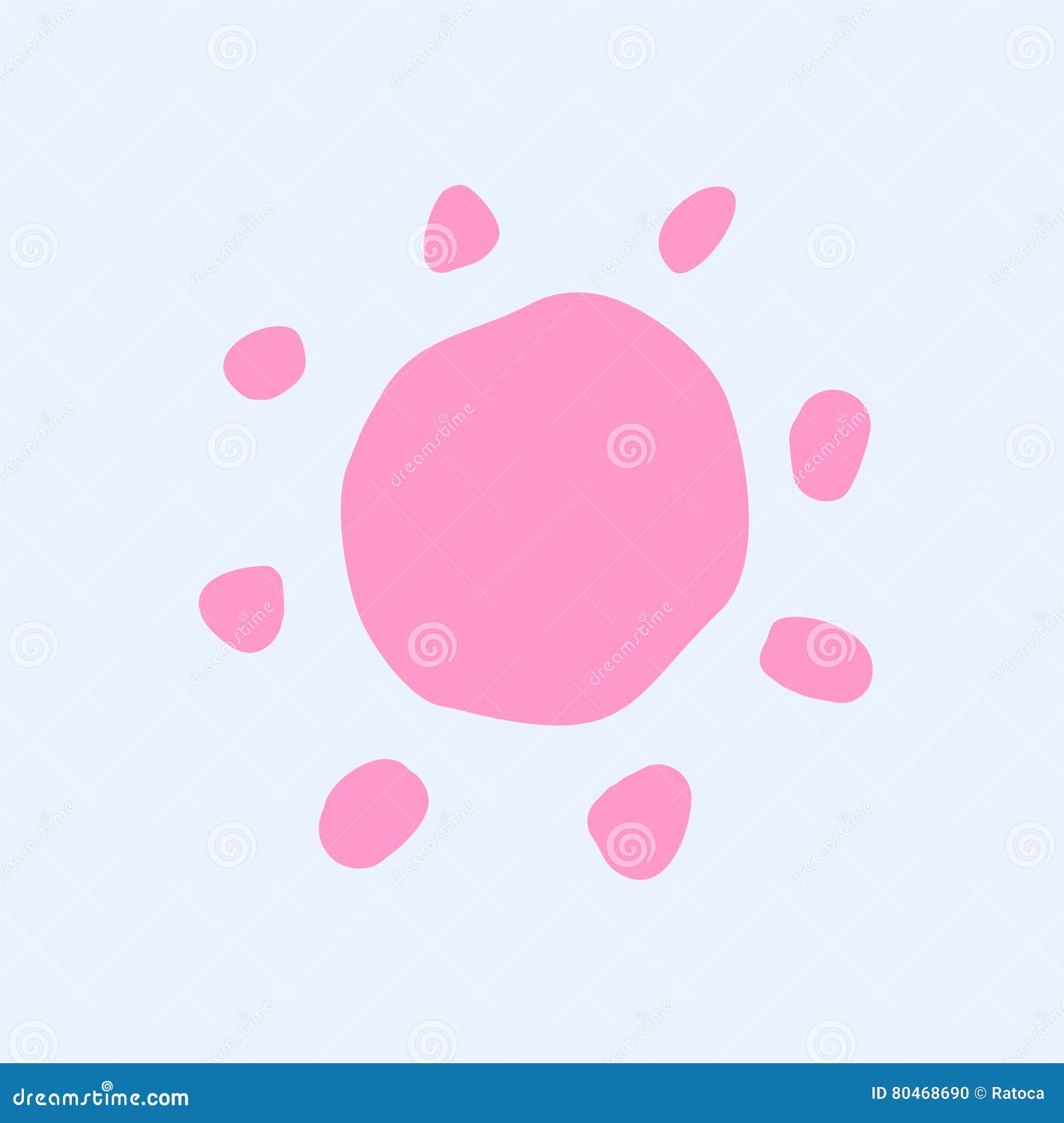 Pink sun icon stock vector. Illustration of heat, design - 80468690