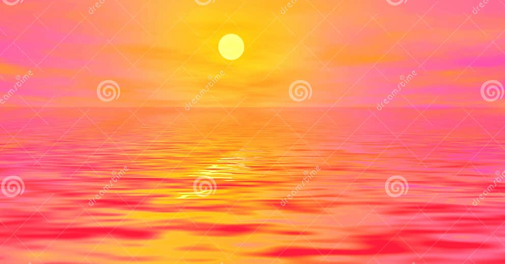 Pink Sunrise stock illustration. Illustration of computer - 2388438