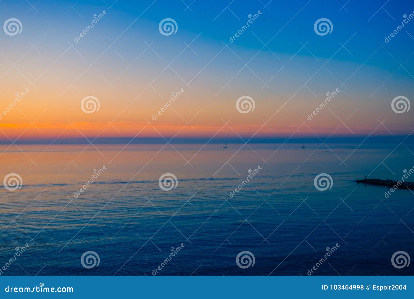 Sunrise Over a Quiet Calm Sea. Stock Photo - Image of morning, light ...