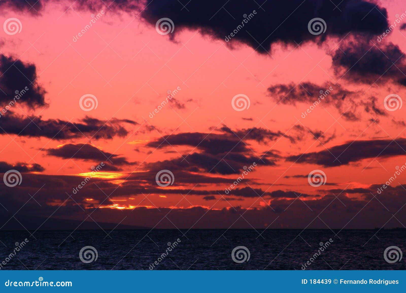 A pink sunset stock image. Image of shore, sunset, cloud - 184439