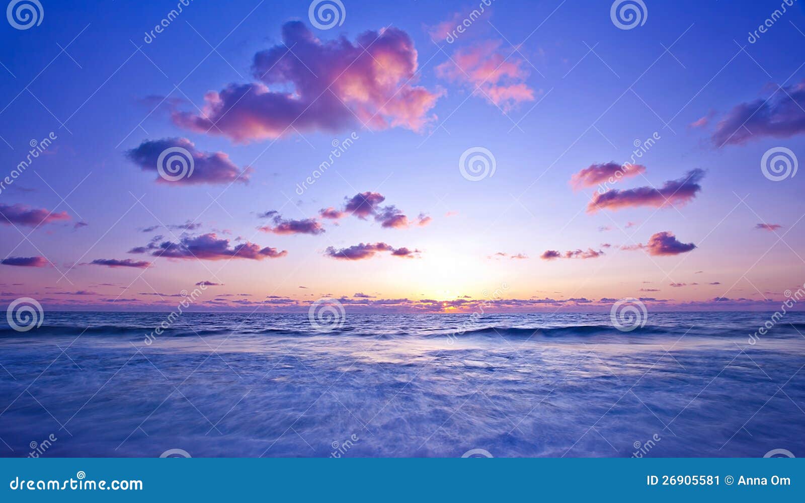 Pink Sunset Clouds Beach