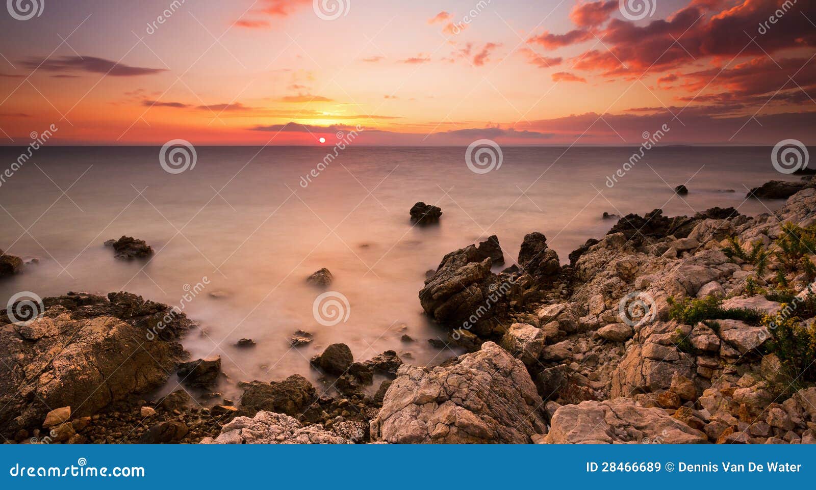 Pink sunset Croatia stock image. Image of adriatic, scenic - 28466689