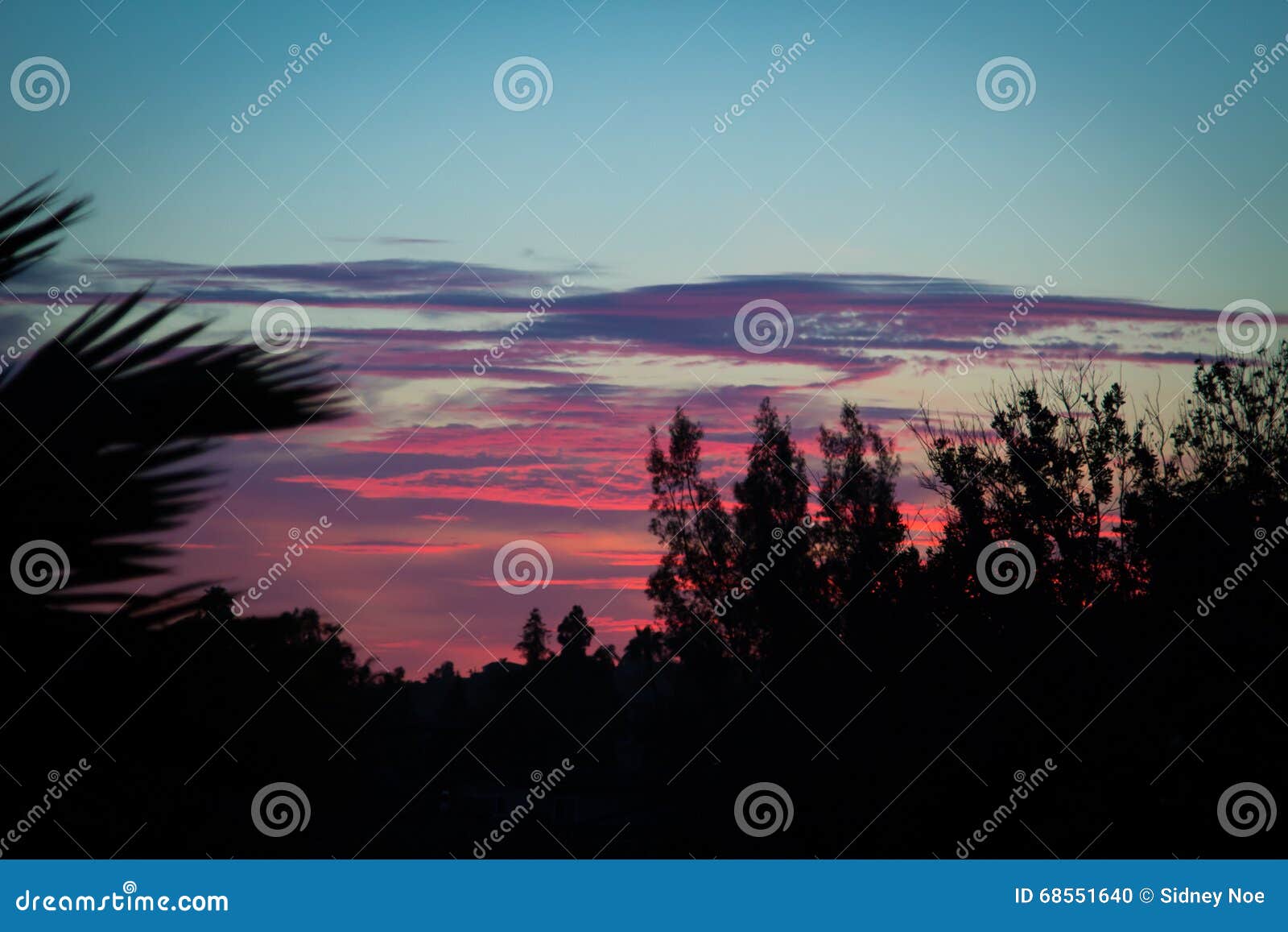 Pink Sunset stock photo. Image of blue, beautiful, nature - 68551640