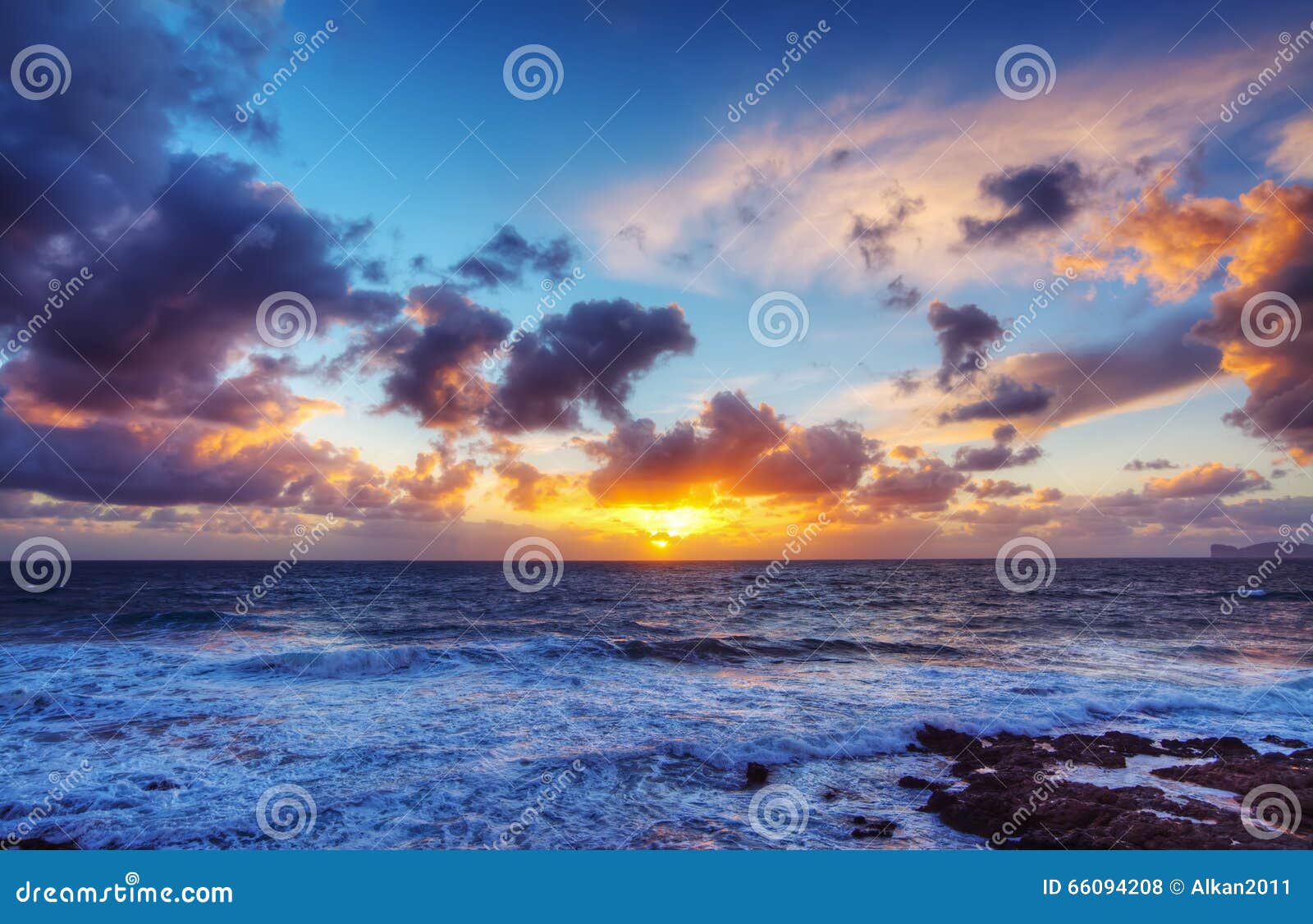 Pink Sunset Over Alghero Shoreline Stock Photo - Image of heavens, area ...