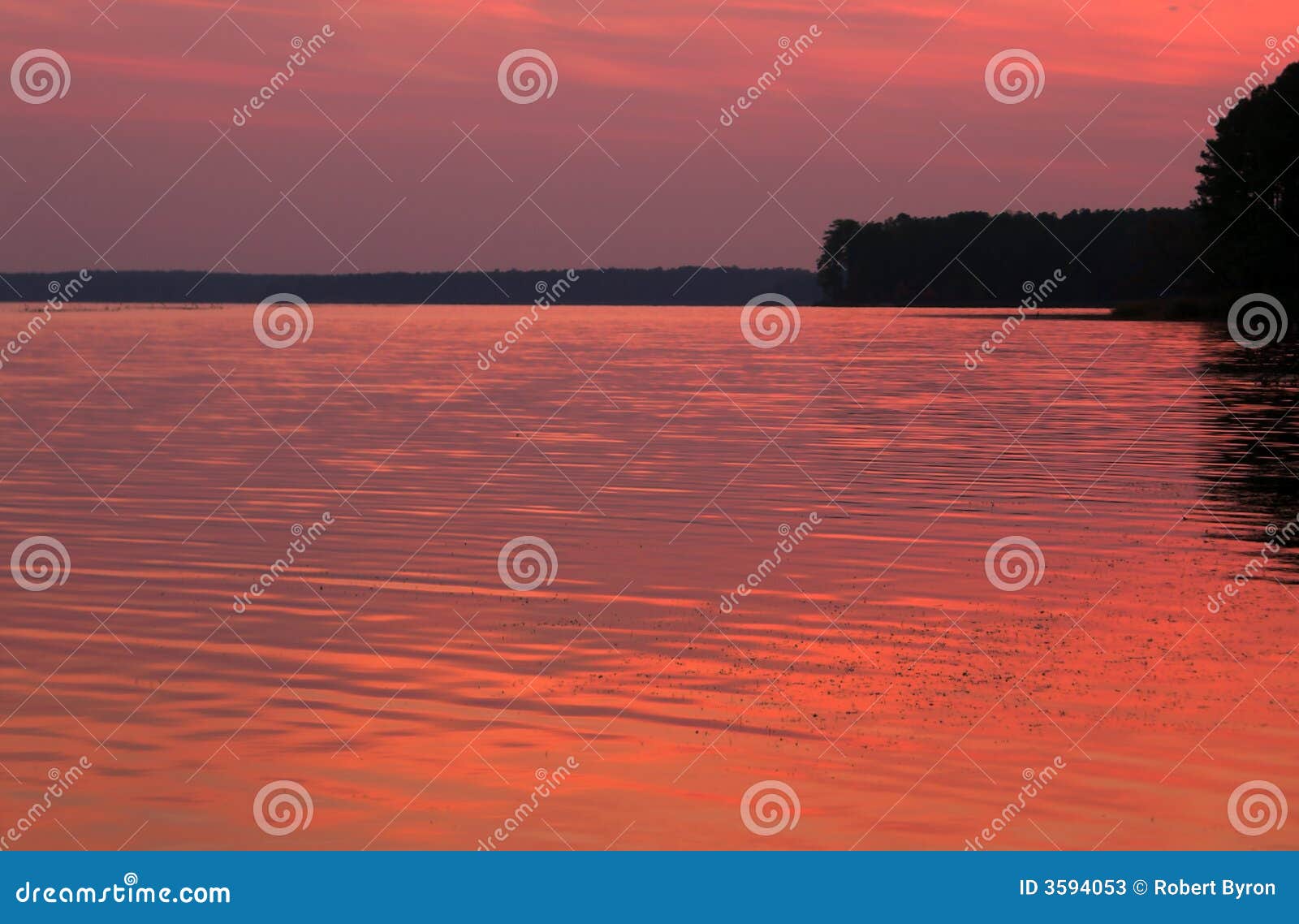 Pink Sunset Over Water Stock Photos - Image: 3594053