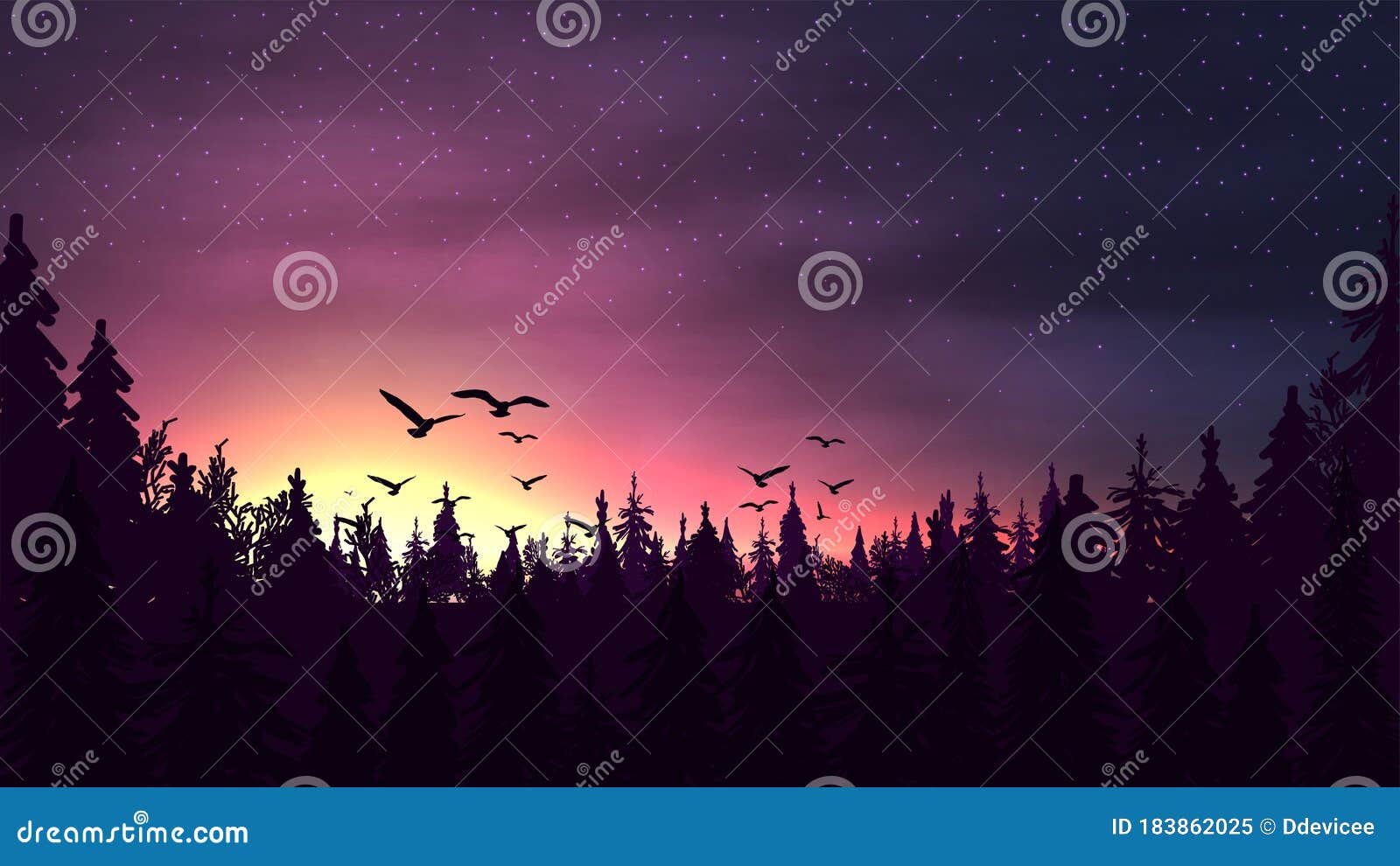 Treetops Silhouette Stock Illustrations – 65 Treetops Silhouette Stock ...