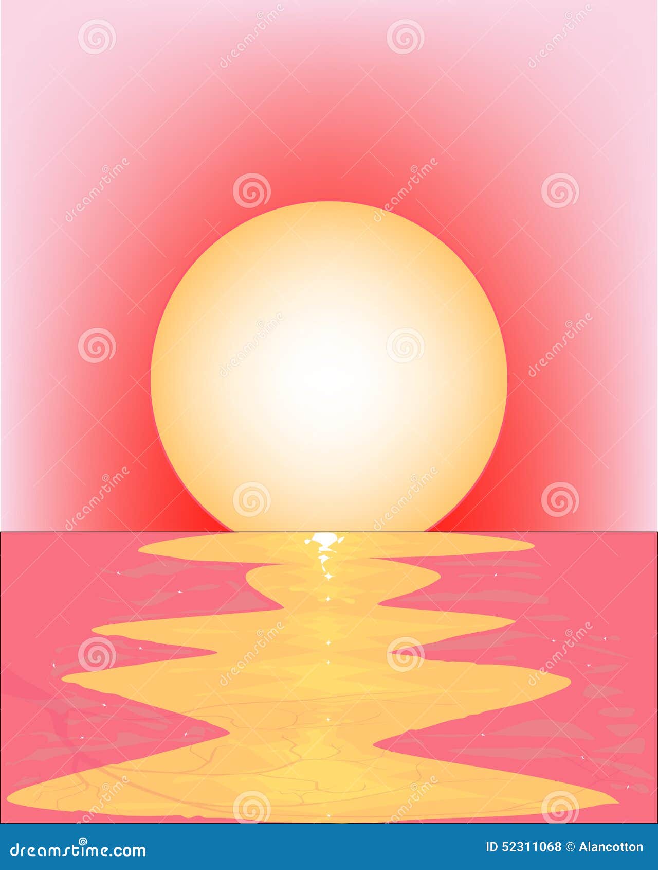 Pink Sunset stock illustration. Illustration of ripples - 52311068