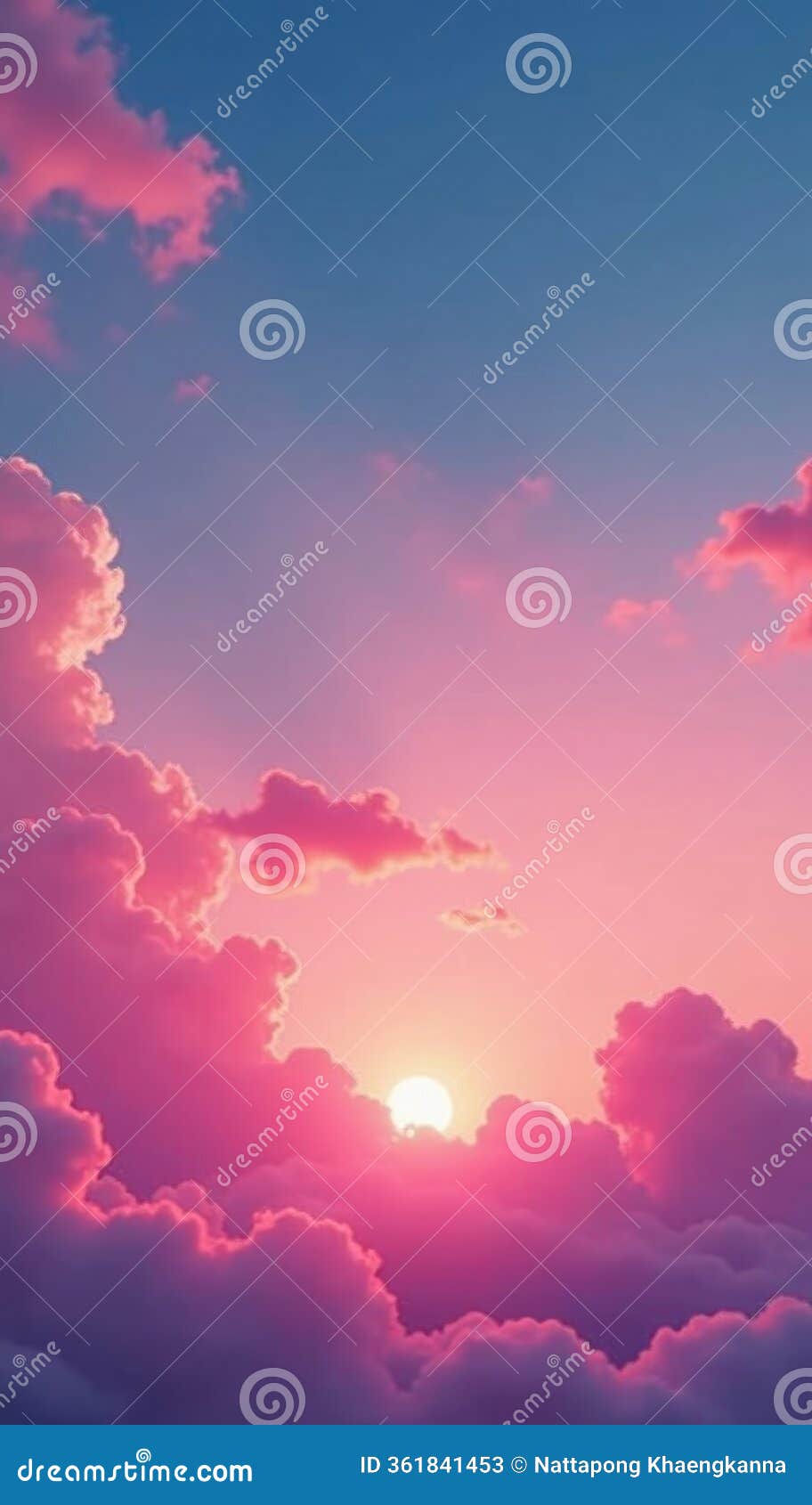 Pink Sunset Sky Banner Vibrant Cloudscape Soft Light Graphic Sunset Heavenly Stock Illustration ...