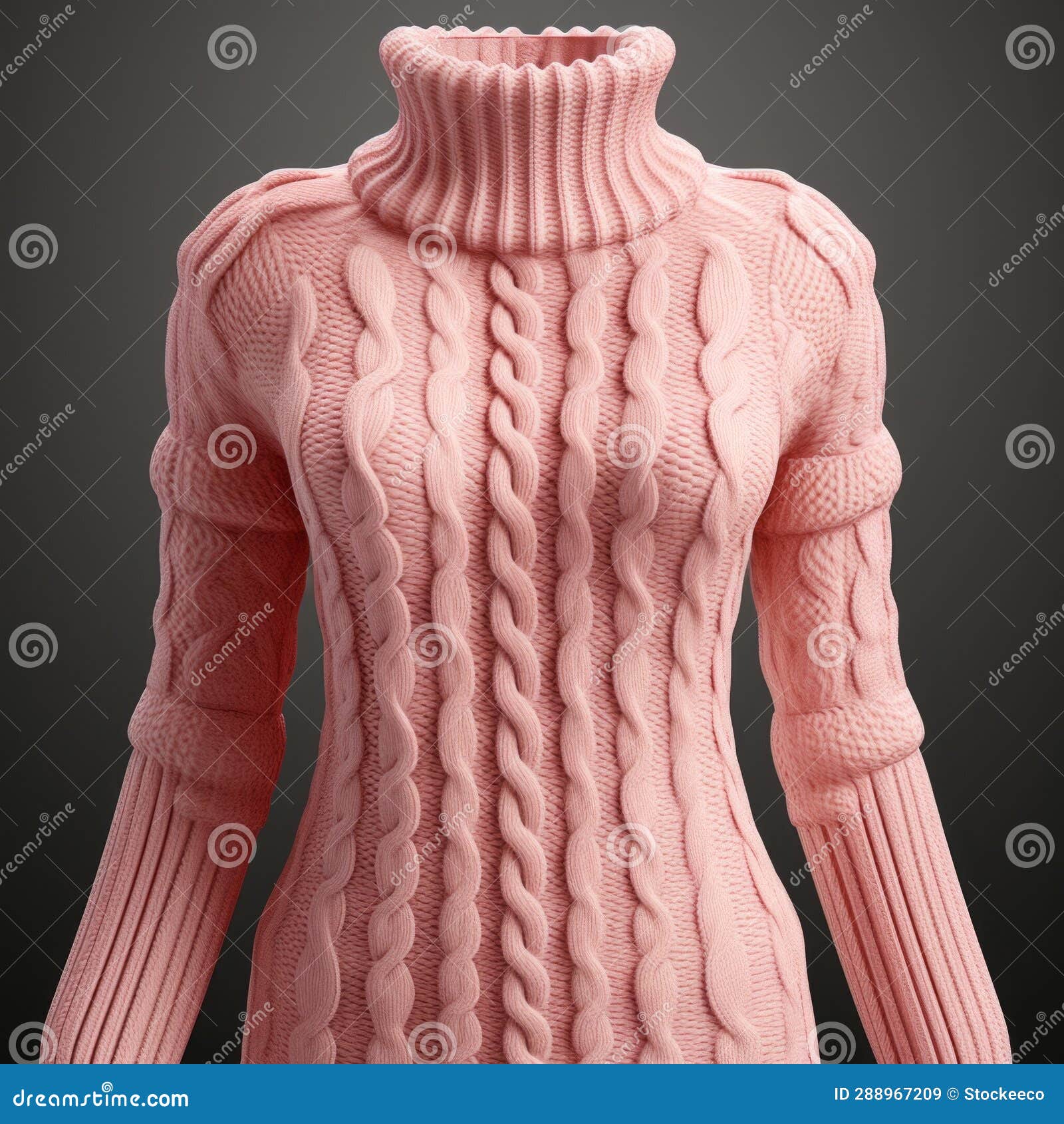 Pink Cable Knit Sweater: Hyperrealistic 3d Picture with Zbrush Style ...