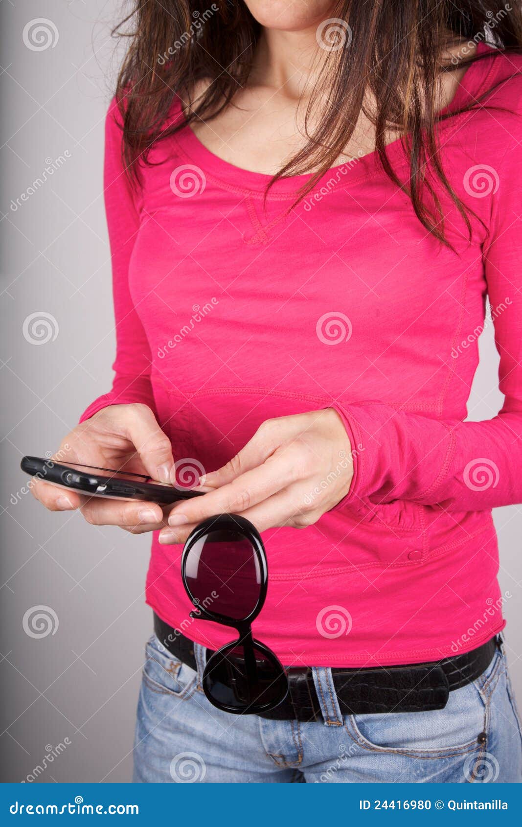 Pink sweater woman typing stock photo. Image of electronic - 24416980