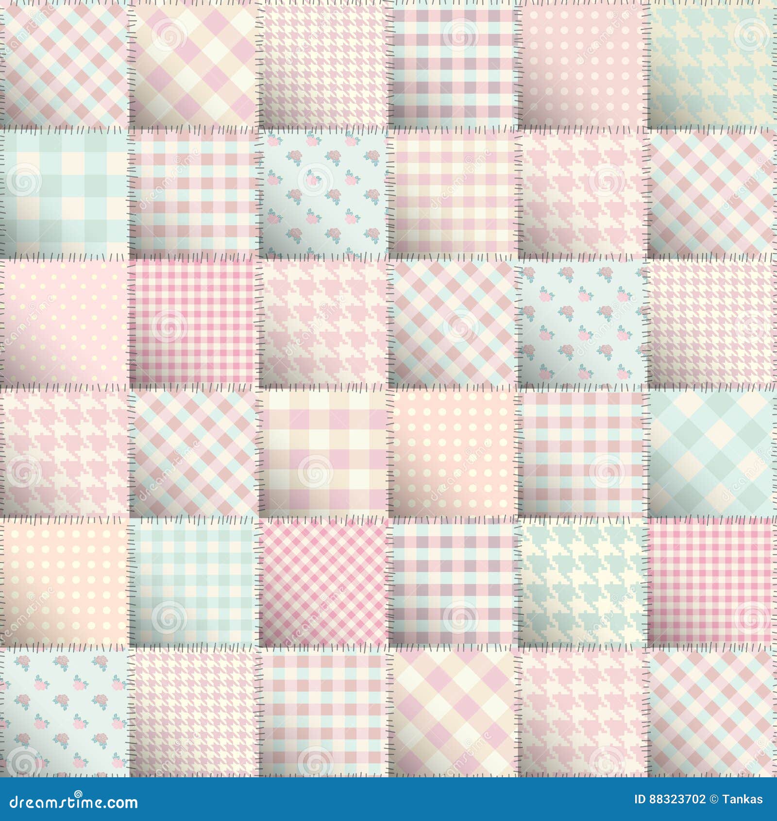 Pink sweet patchwork stock vector. Illustration of pink - 88323702