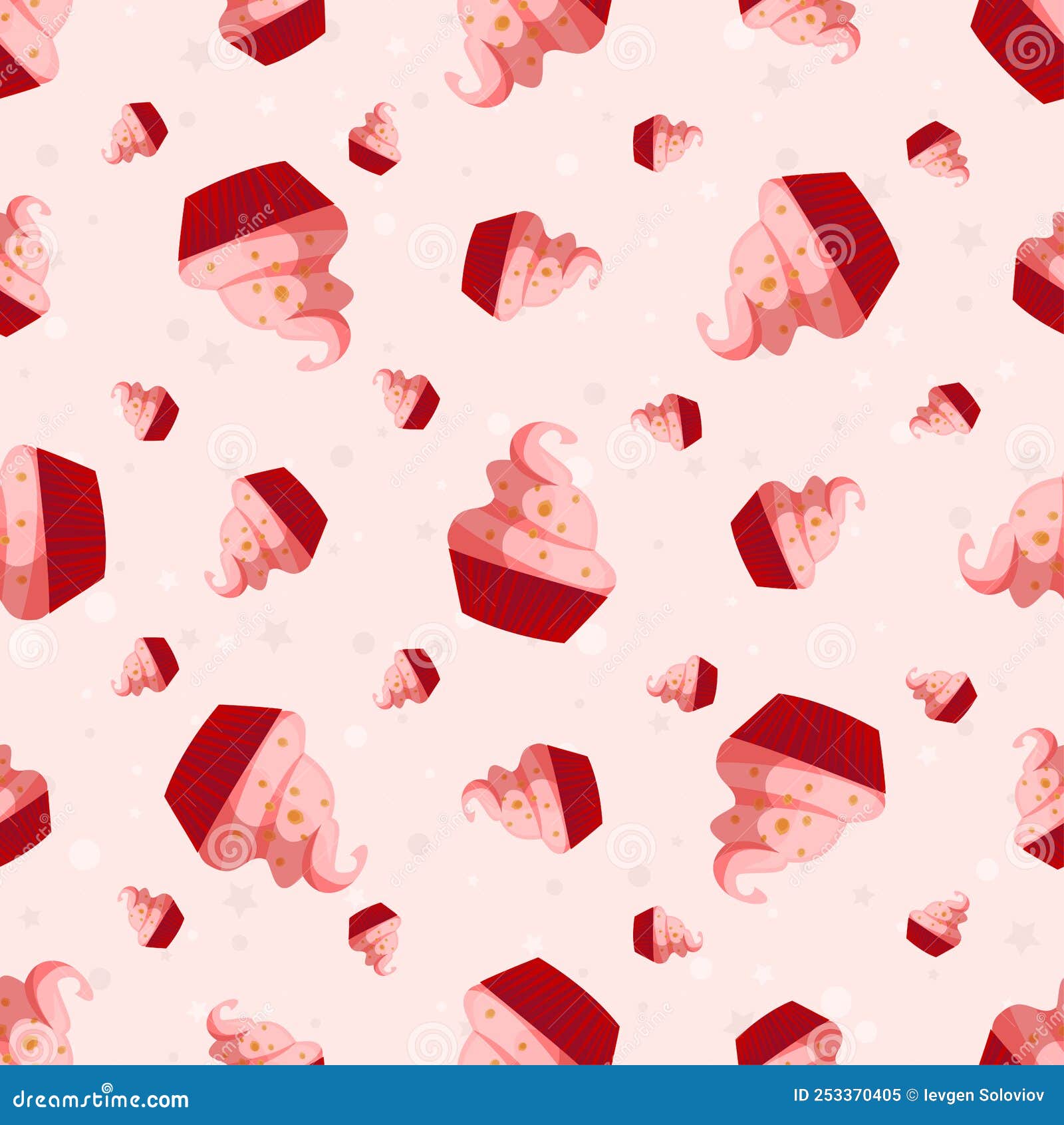 Pink Sweets Cupcake Seamless Wallpaper Stock Vector - Illustration of ...