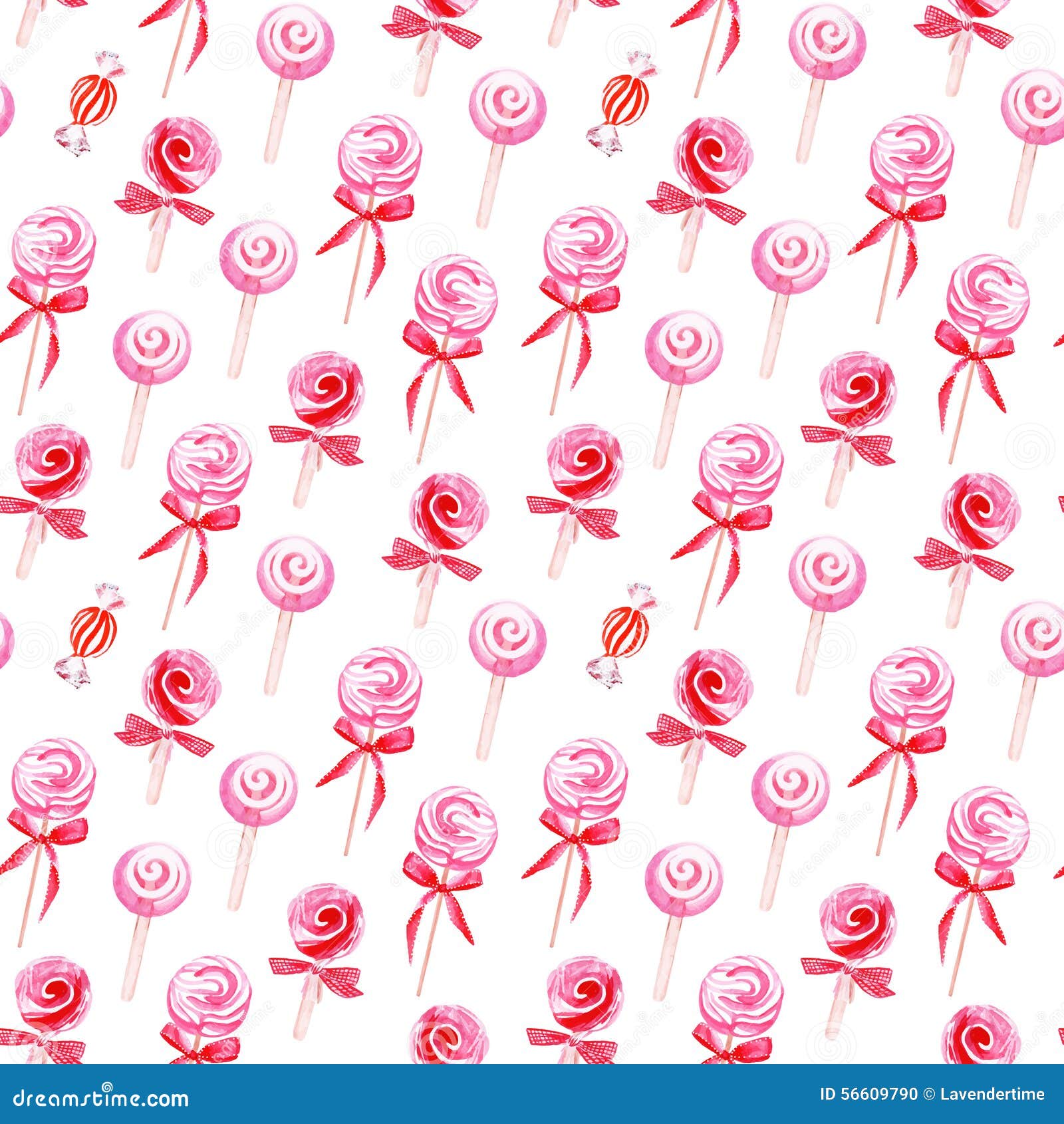 Pink Sweets Watercolor Seamless Vector Pattern Stock Vector ...