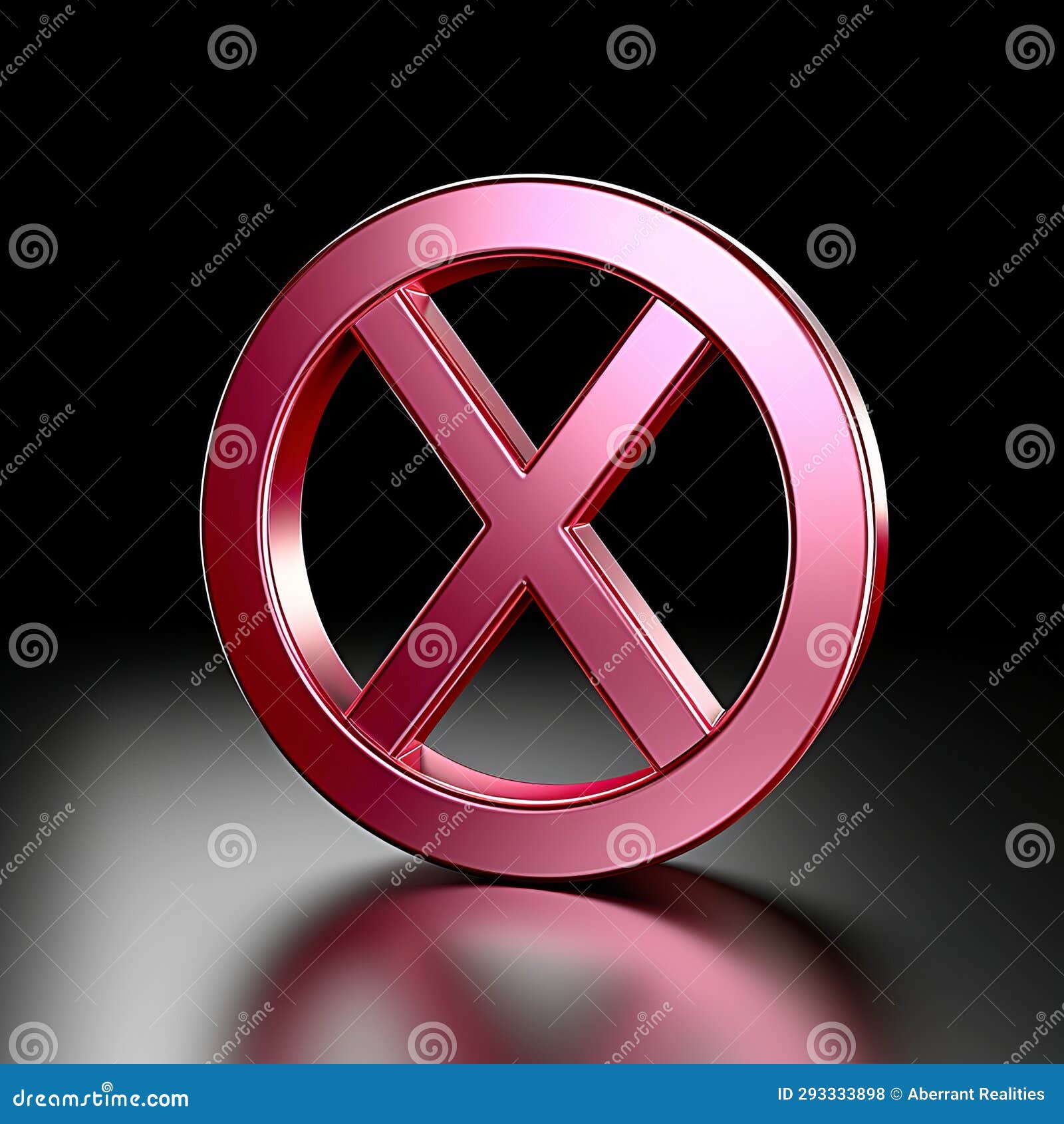 A Pink X Symbol on a Black Background Stock Illustration - Illustration ...