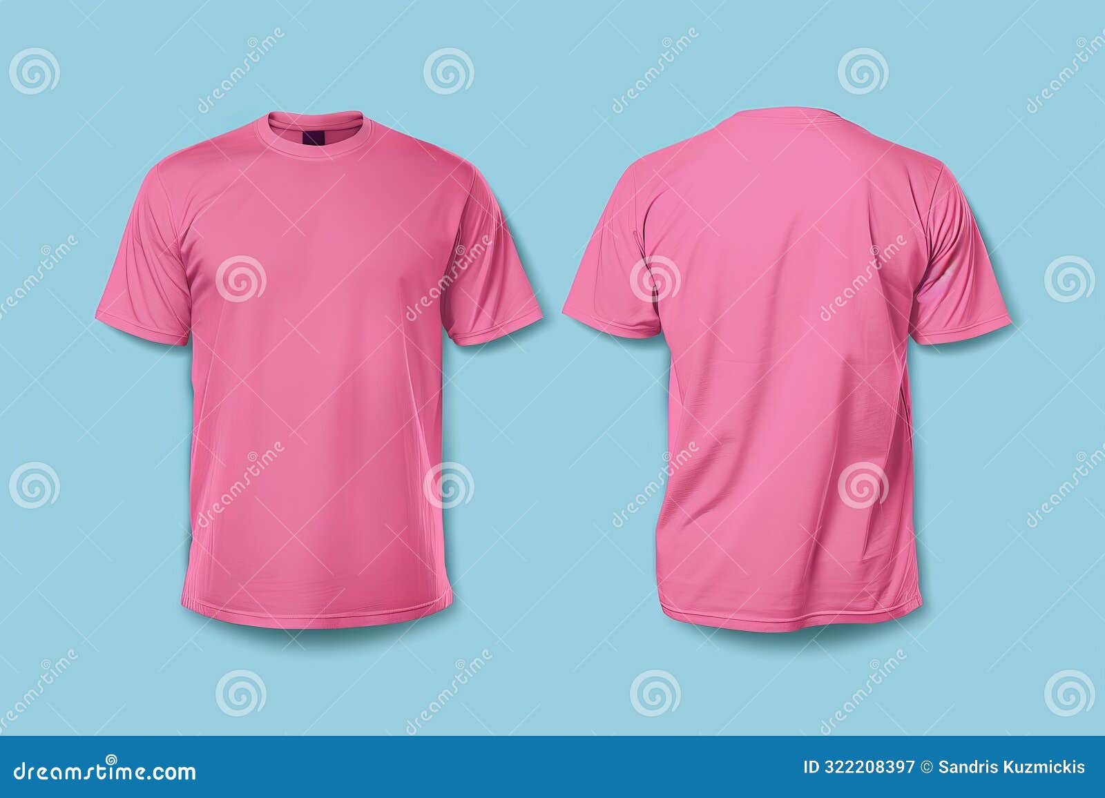 Pink T-shirt Template Showing the Front and Back Views. Generative AI ...