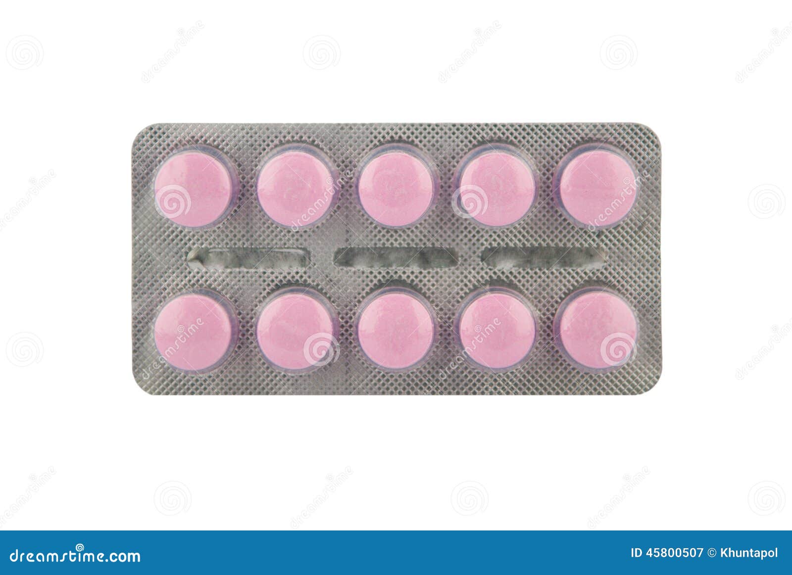 Pink Tablet in Blister Pack Stock Image - Image of headache ...