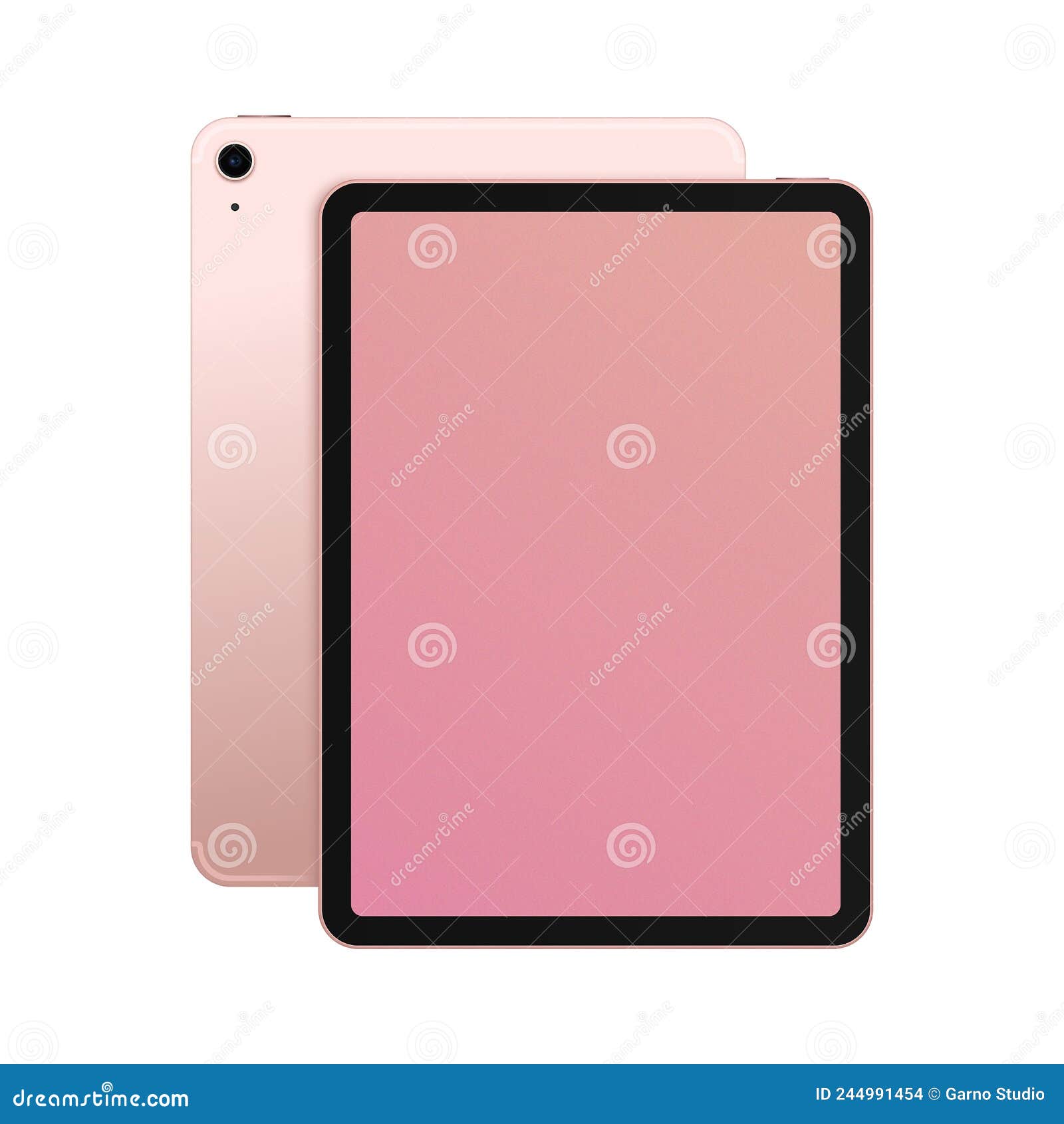 Pink Tablet Mockup. Front and Back View Stock Vector - Illustration of ...