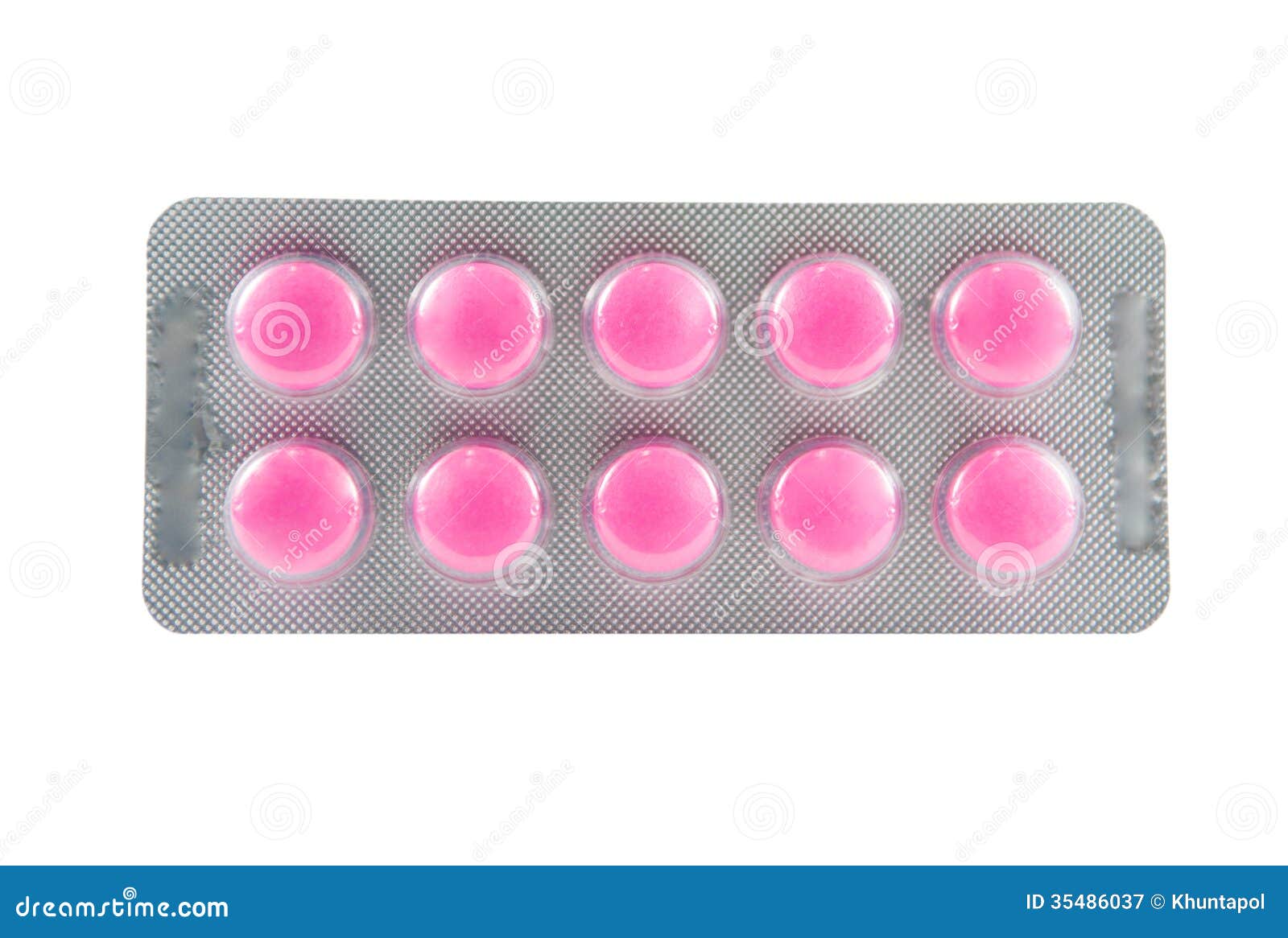Pink Tablet in Packaging on White Stock Image - Image of painkiller ...