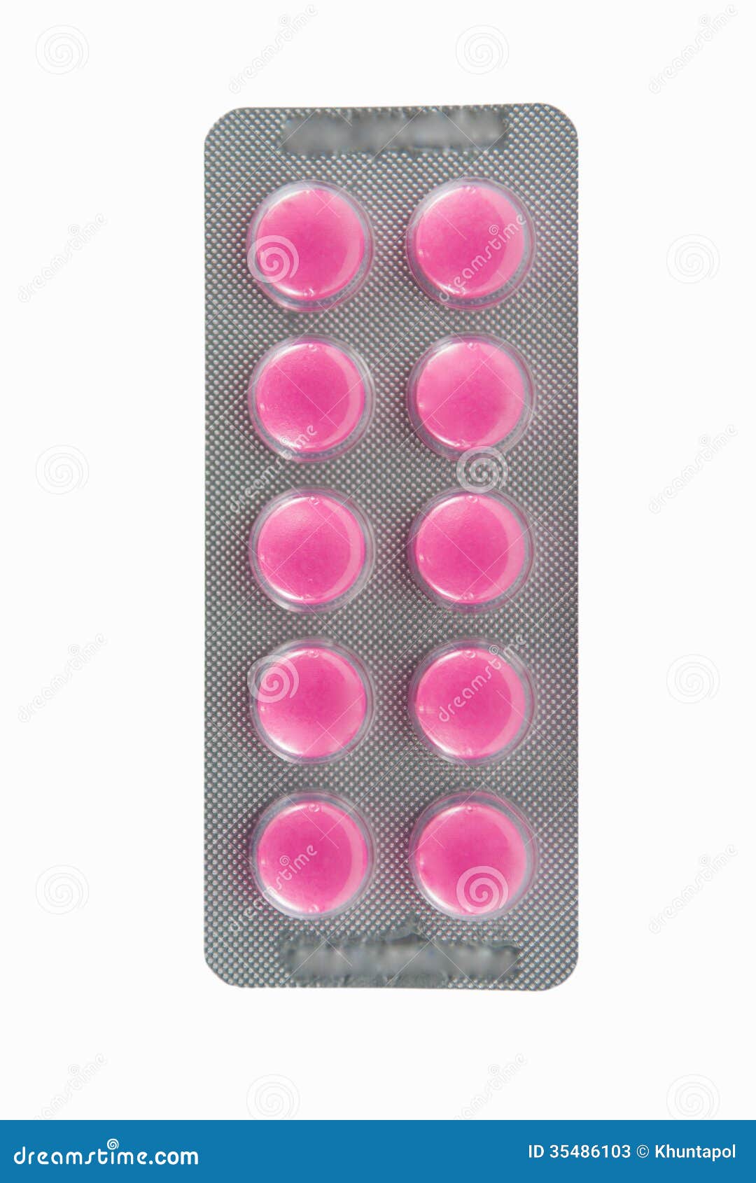 Pink Tablet in Packaging on White Stock Image - Image of healthy ...