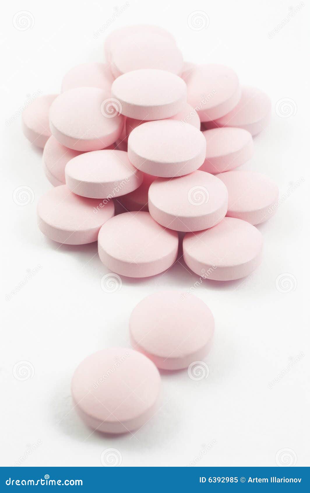 Pink tablets and pills stock image. Image of medicinal - 6392985