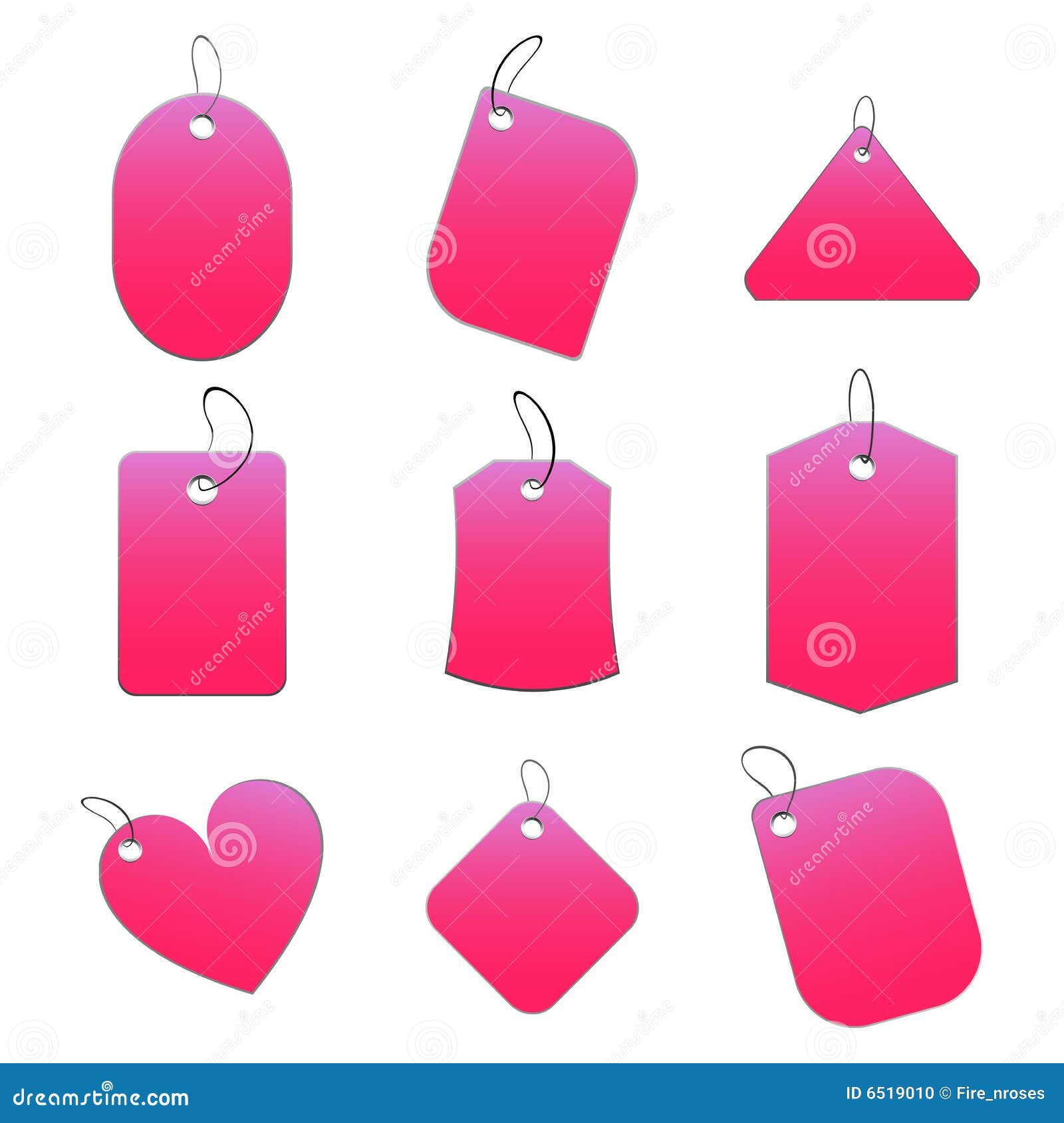 Pink tags stock vector. Illustration of labels, elements - 6519010