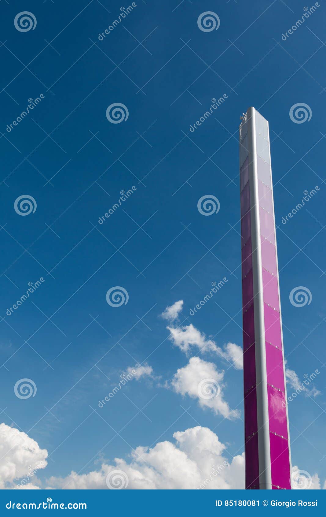 Pink Tall Metallic Column: Architectural Design Structure Stock Image ...
