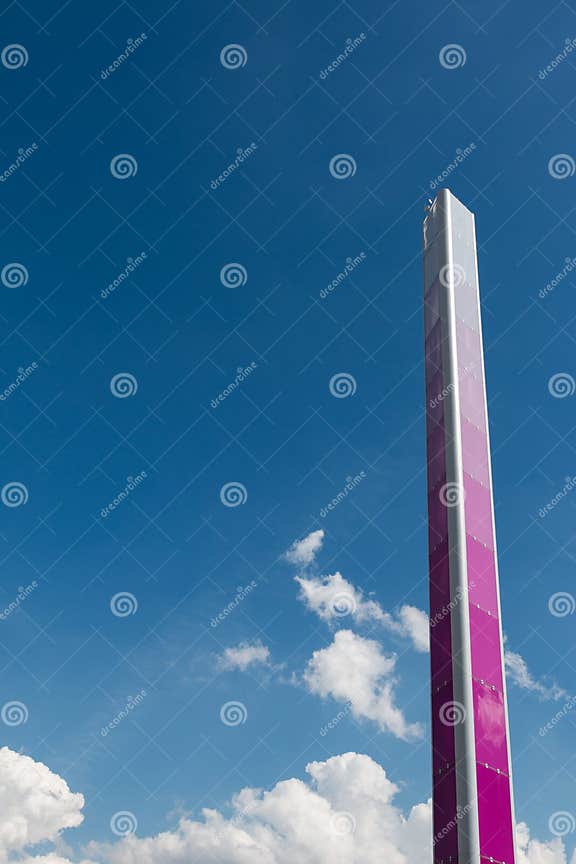 Pink Tall Metallic Column: Architectural Design Structure Stock Image ...