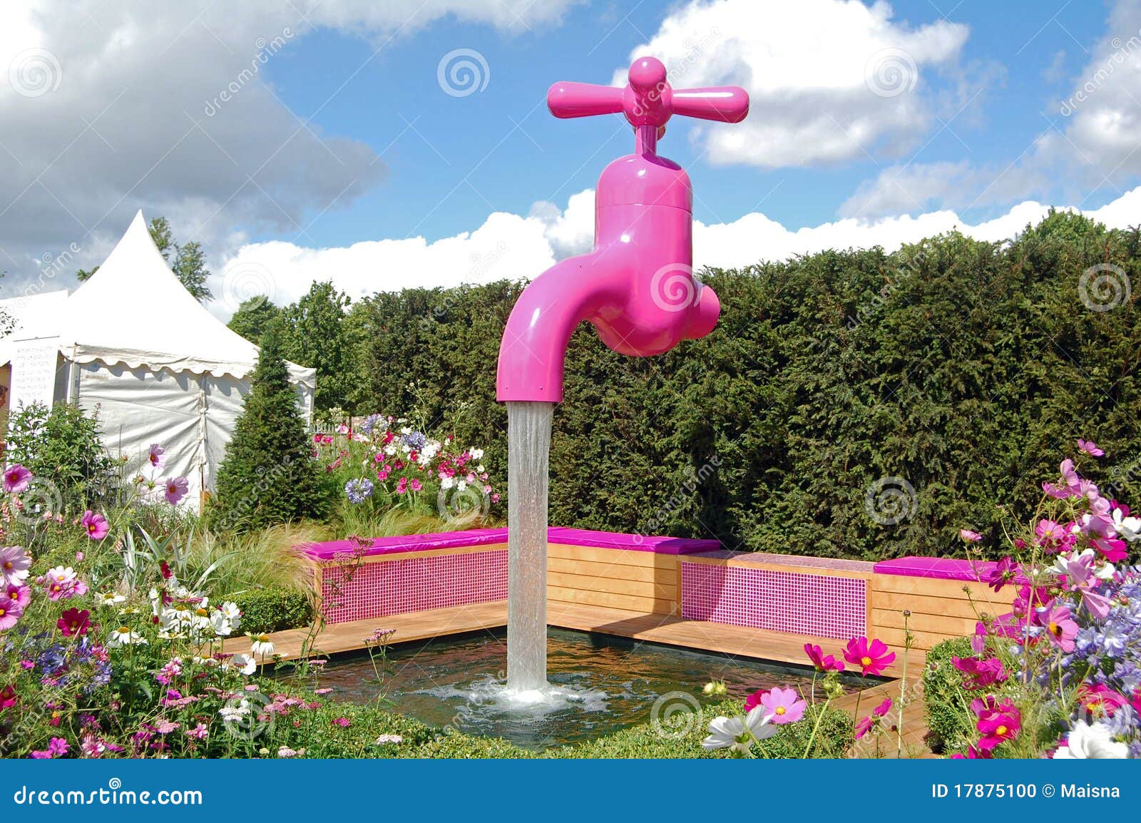 Pink tap editorial image. Image of pink, display, outside - 17875100