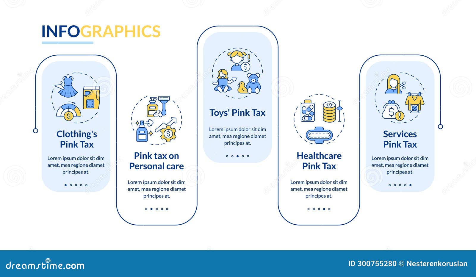 Pink Tax Layout with Creative Linear Icon Concept Stock Vector ...