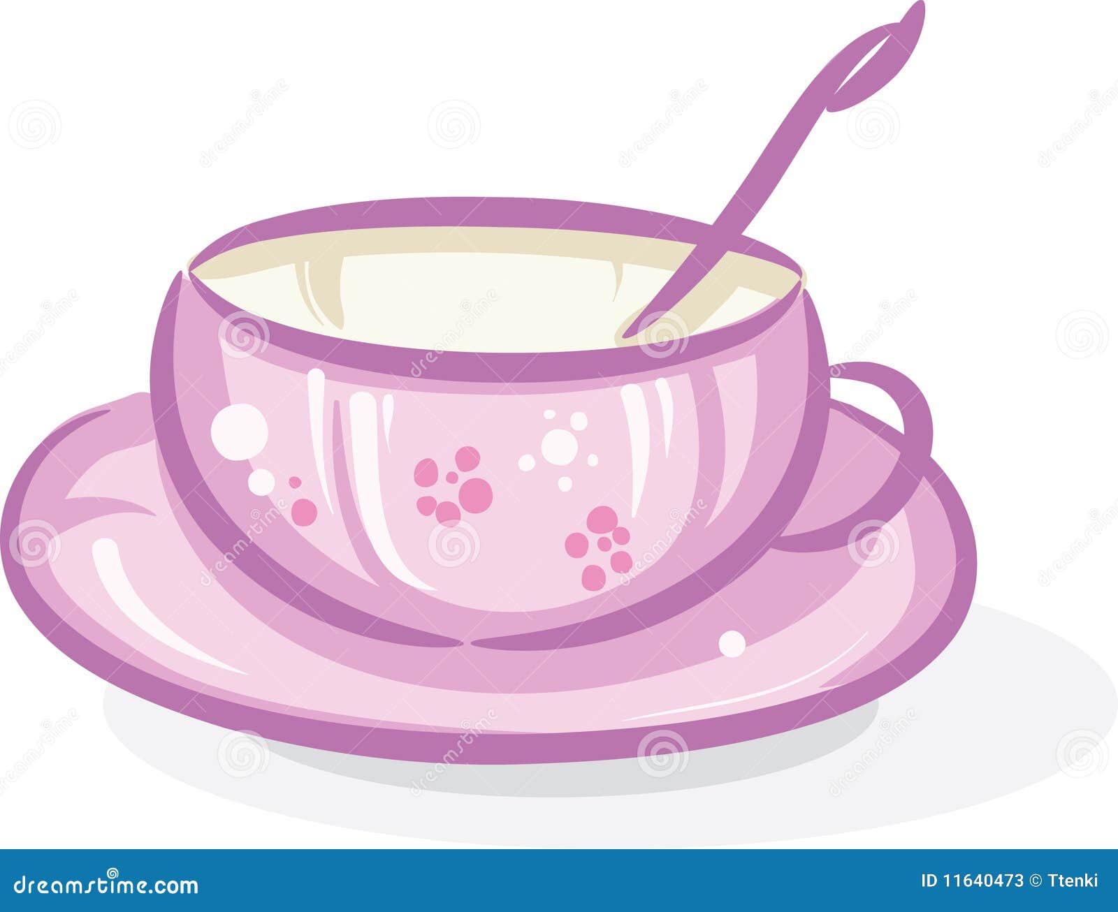 Pink tea cup stock illustration. Illustration of saucer - 11640473
