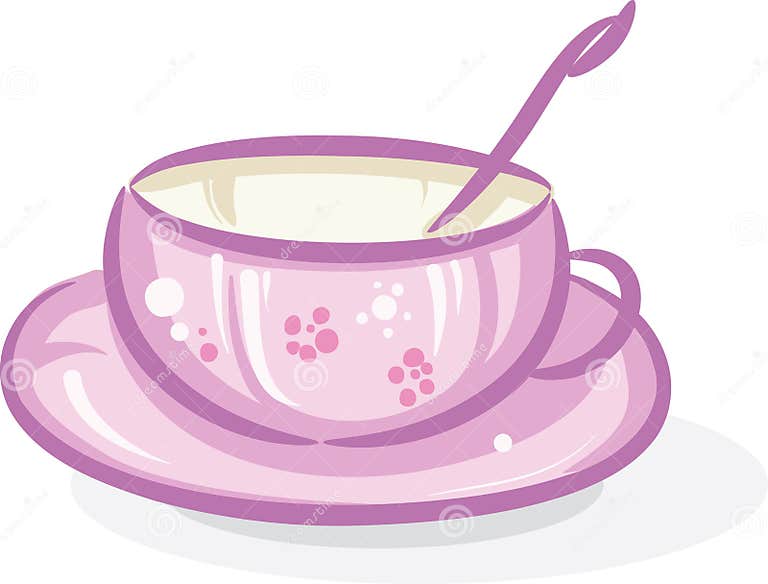 Pink tea cup stock illustration. Illustration of saucer - 11640473