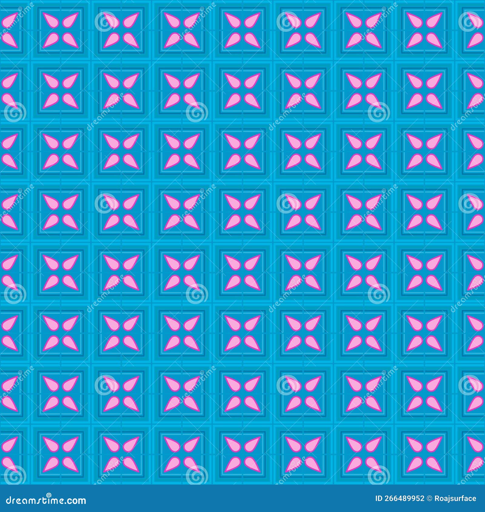 Pink Tear Drop Love Shape Seamless Pattern Wallpaperon Blue Background ...