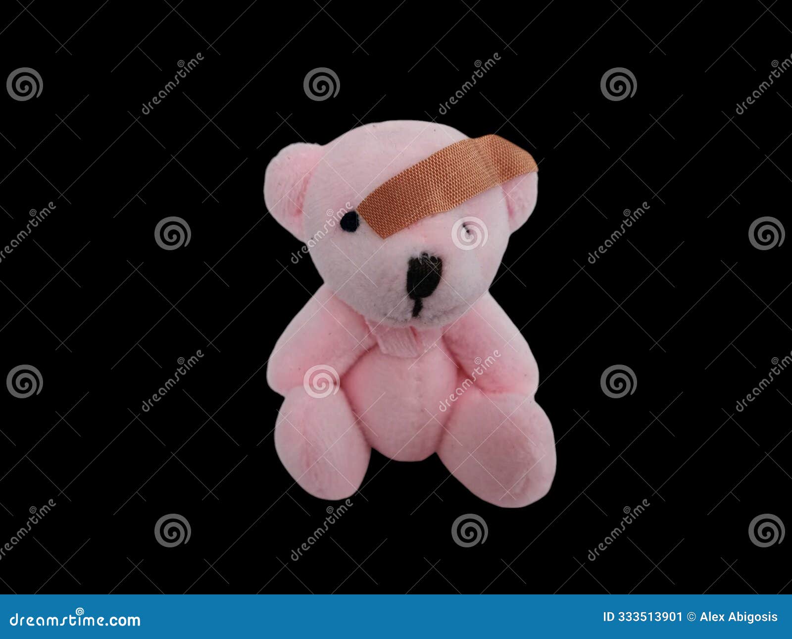 Pink Teddy Bear with a Band Aid on His Head Stock Image - Image of pink ...