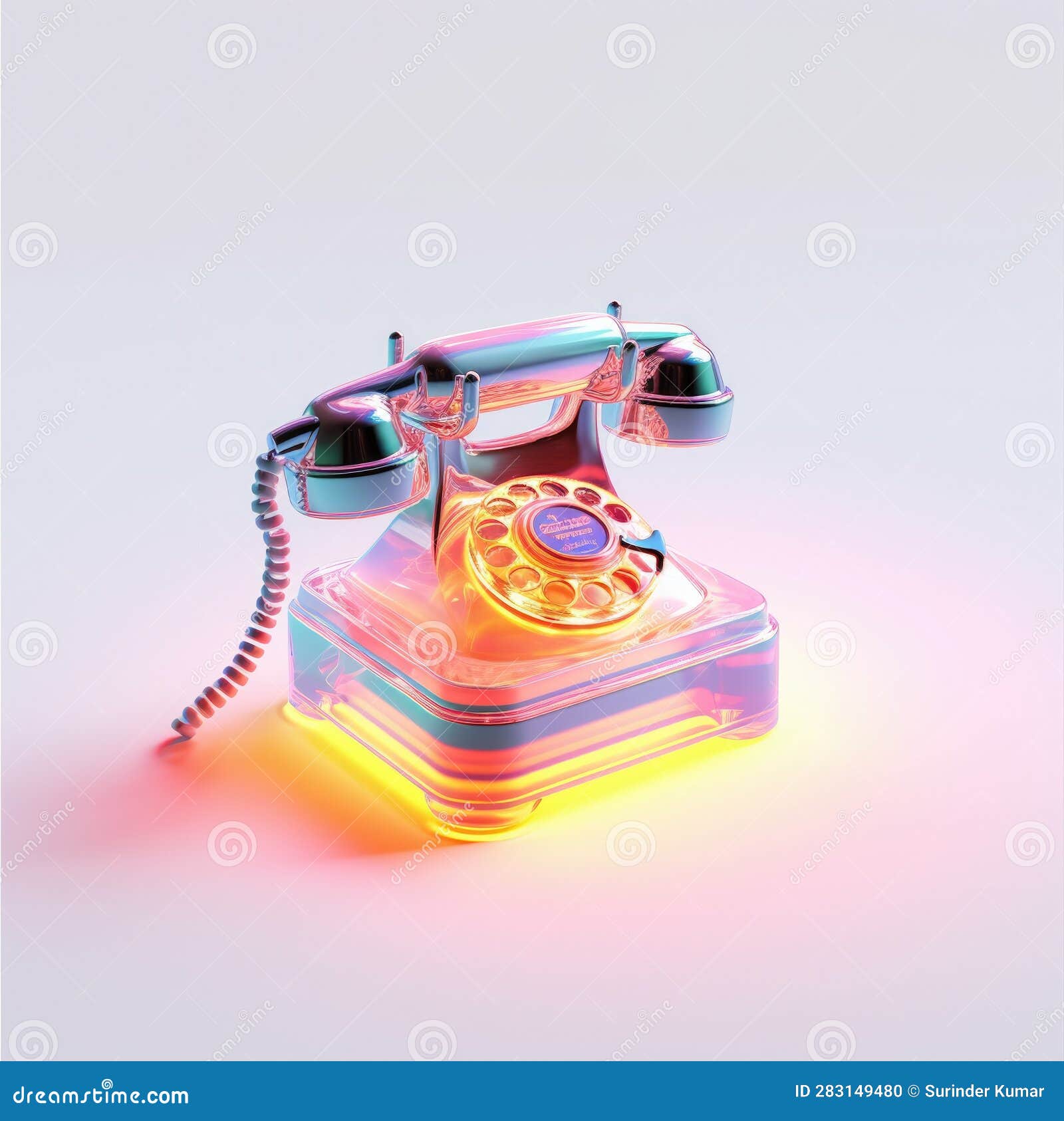 Pink Telephone 3d Illustration 3d Render Stock Illustration ...