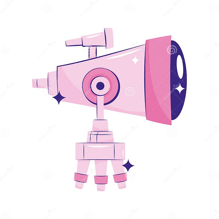 Pink telescope design stock vector. Illustration of astronomy - 289173577