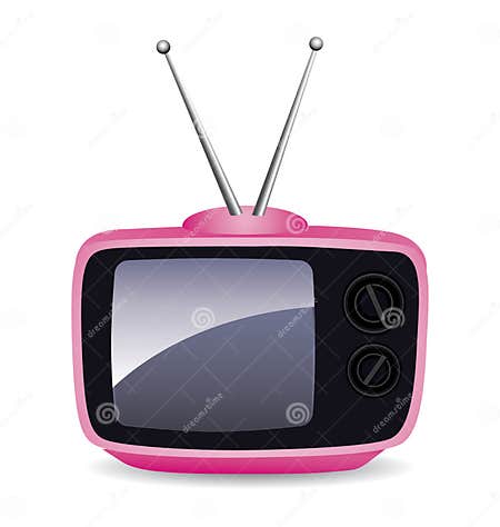 Pink television stock vector. Illustration of news, revival - 10551903
