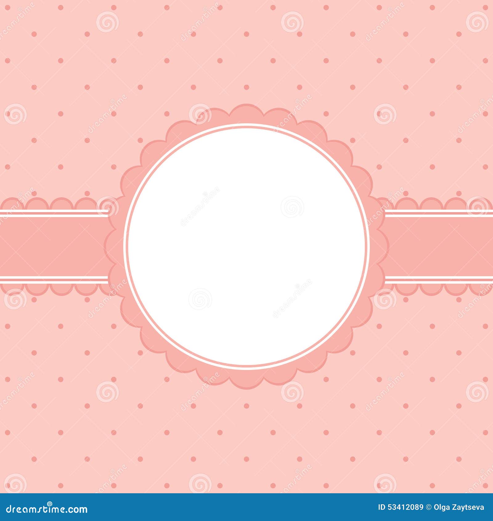 Pink Template of Greeting Card. Stock Illustration - Illustration of ...