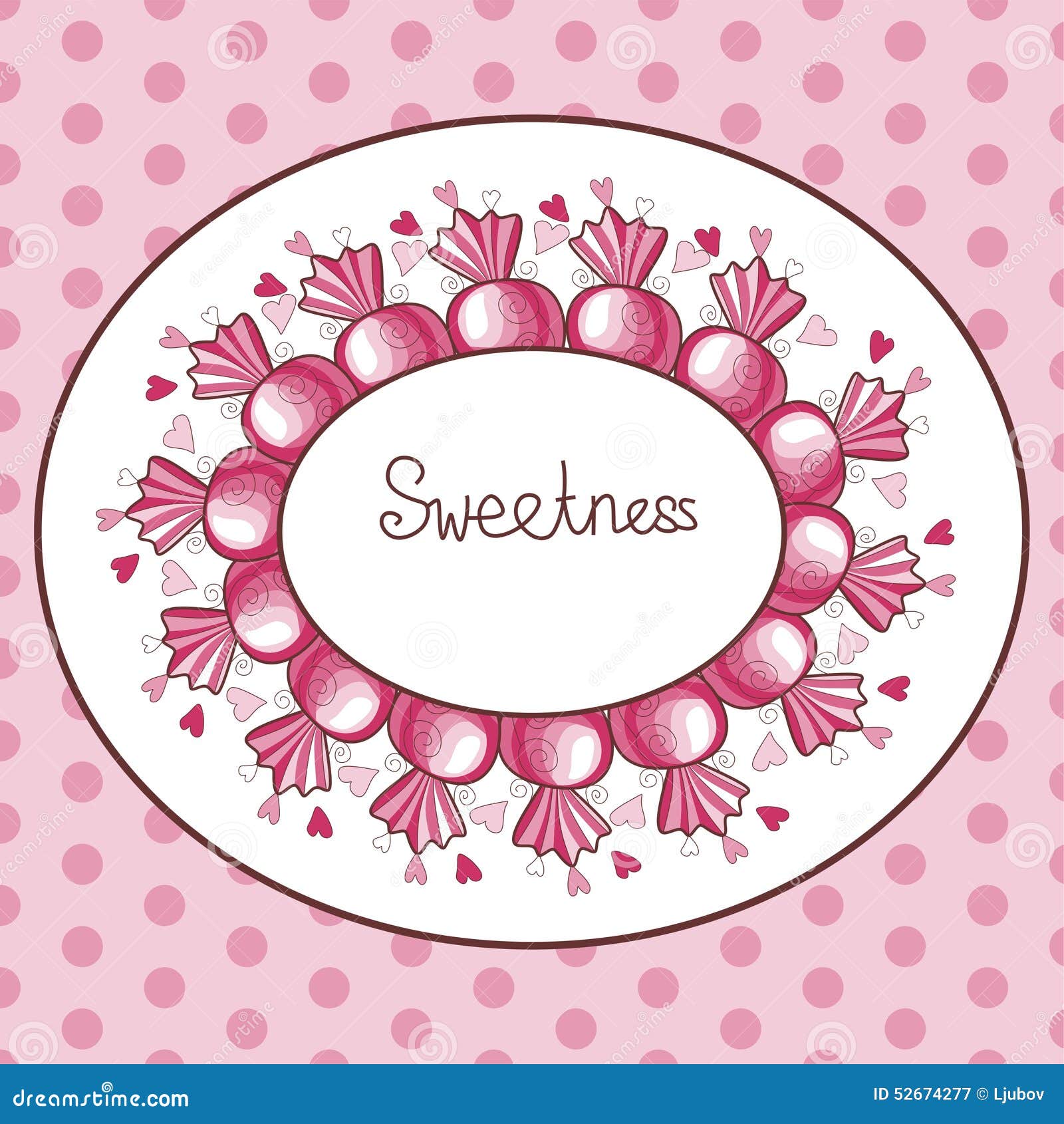 Pink template with sweets. stock vector. Illustration of colorful ...