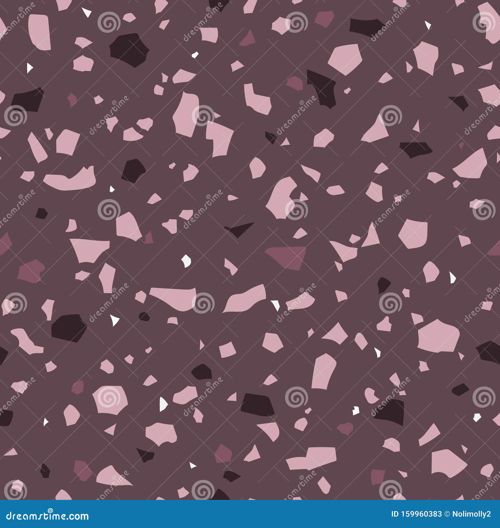 Pink Terrazzo Flooring Vector Seamless Pattern. Venetian-style Classic ...